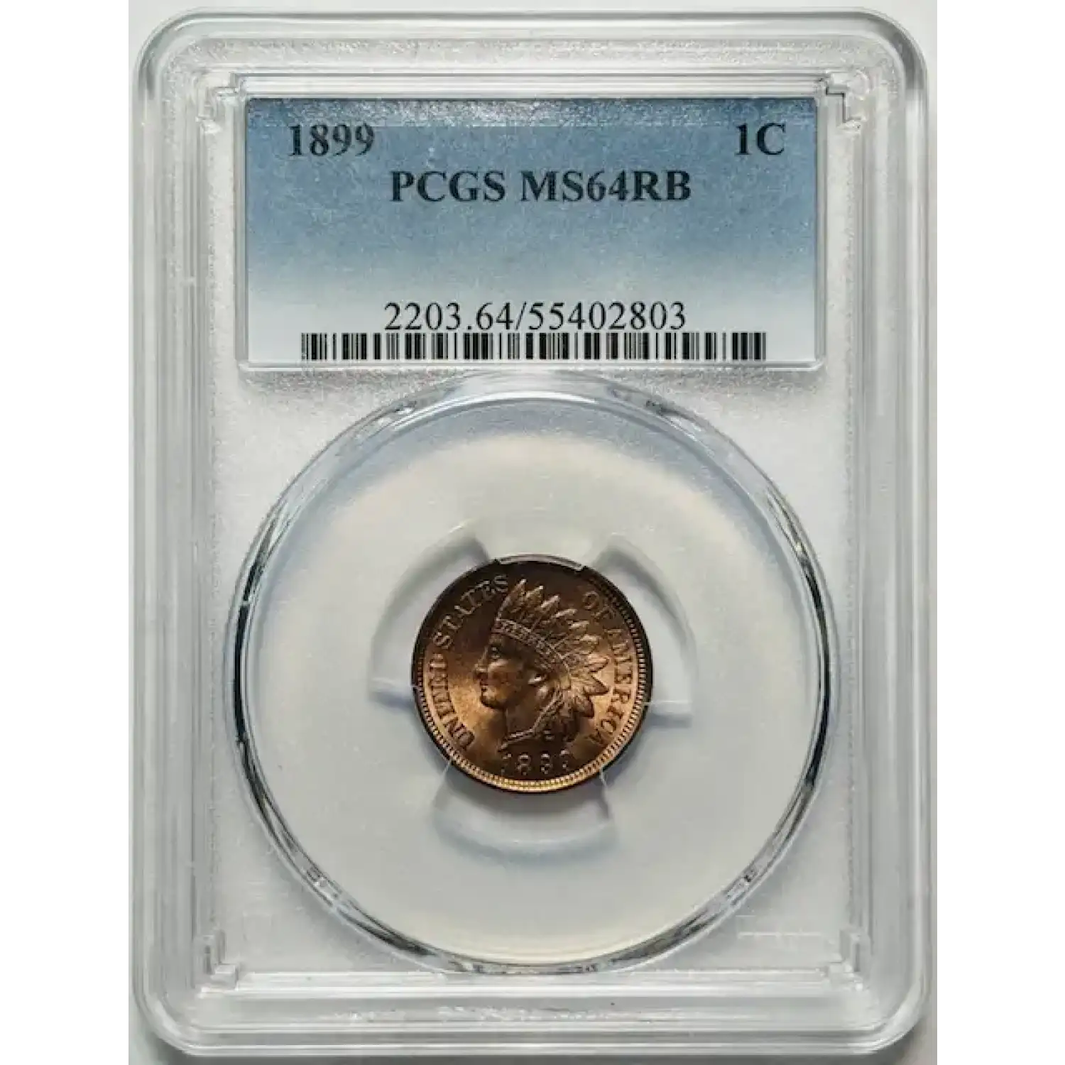 1899 Small Cents Indian Head PCGS MS-64 RB - Bob Paul Rare Coins