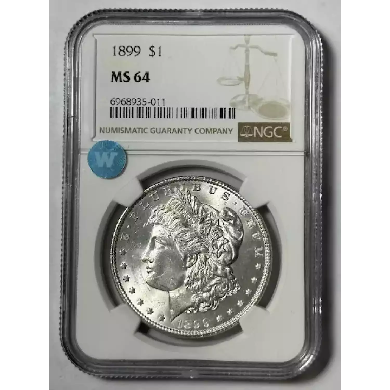 1899 Morgan Silver Dollar NGC MS-64 Sight White - Bob Paul Rare Coins
