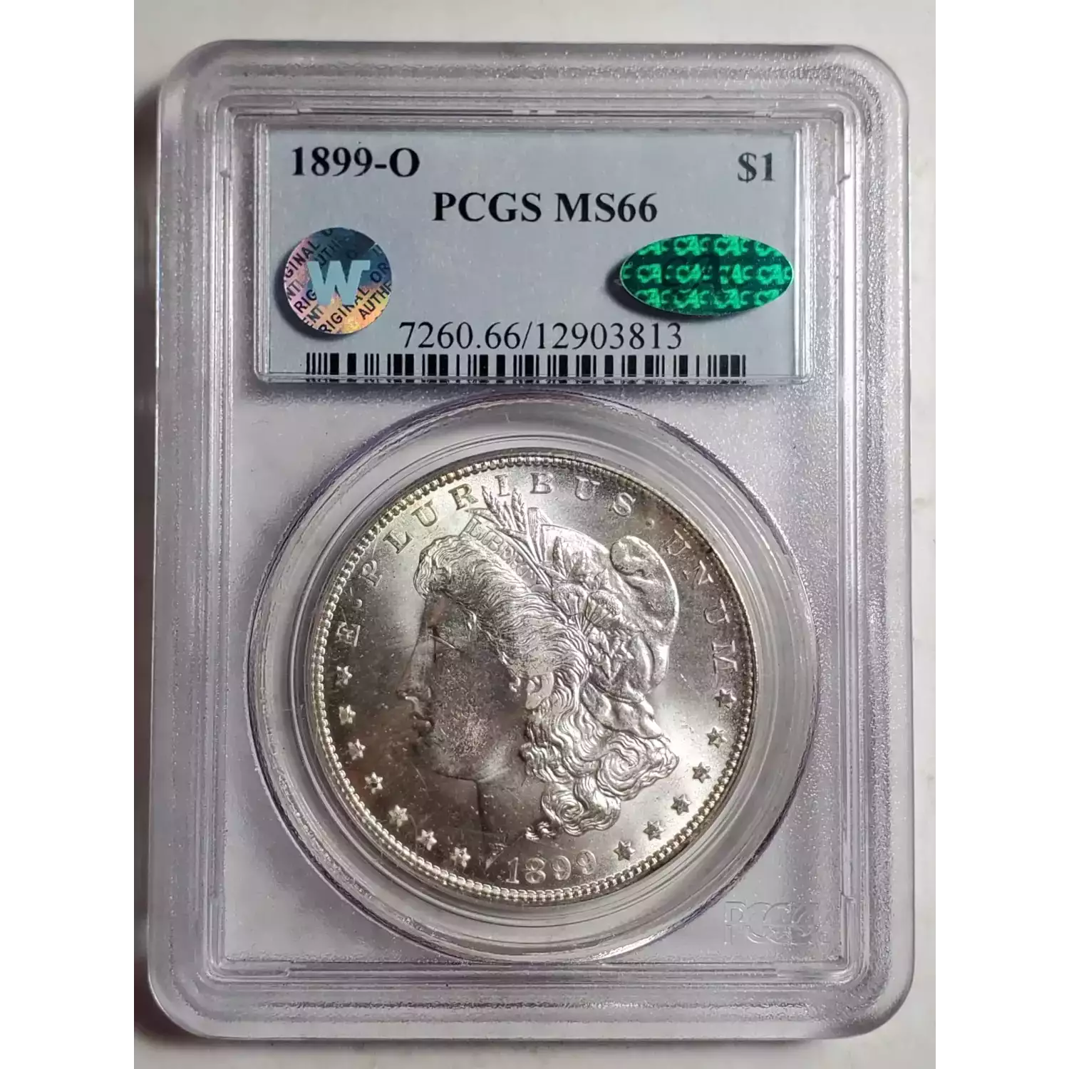 1899-O Morgan Silver Dollar PCGS MS-66 CAC, Sight White - Bob Paul Rare ...