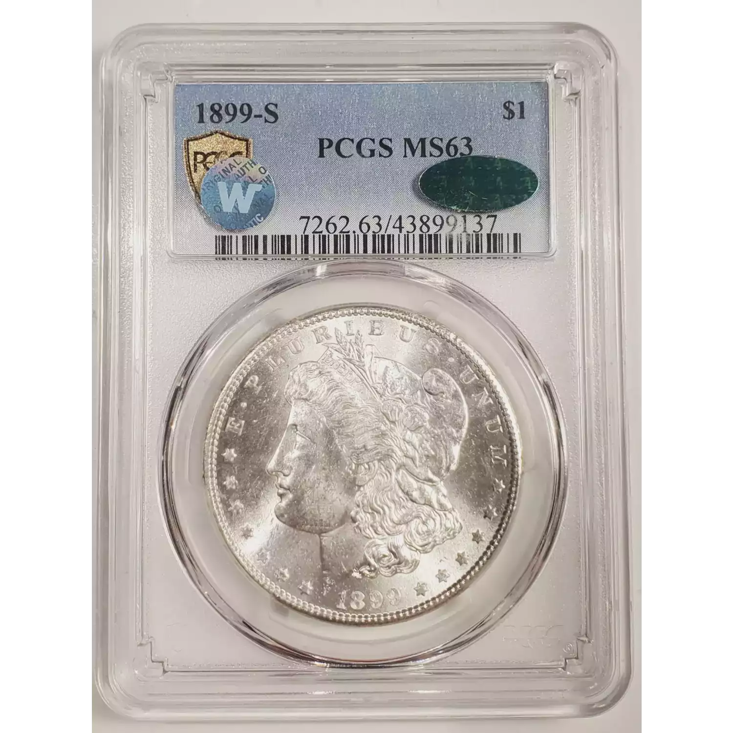 1899-S Morgan Silver Dollar PCGS MS-63 CAC, Sight White - Bob Paul Rare ...