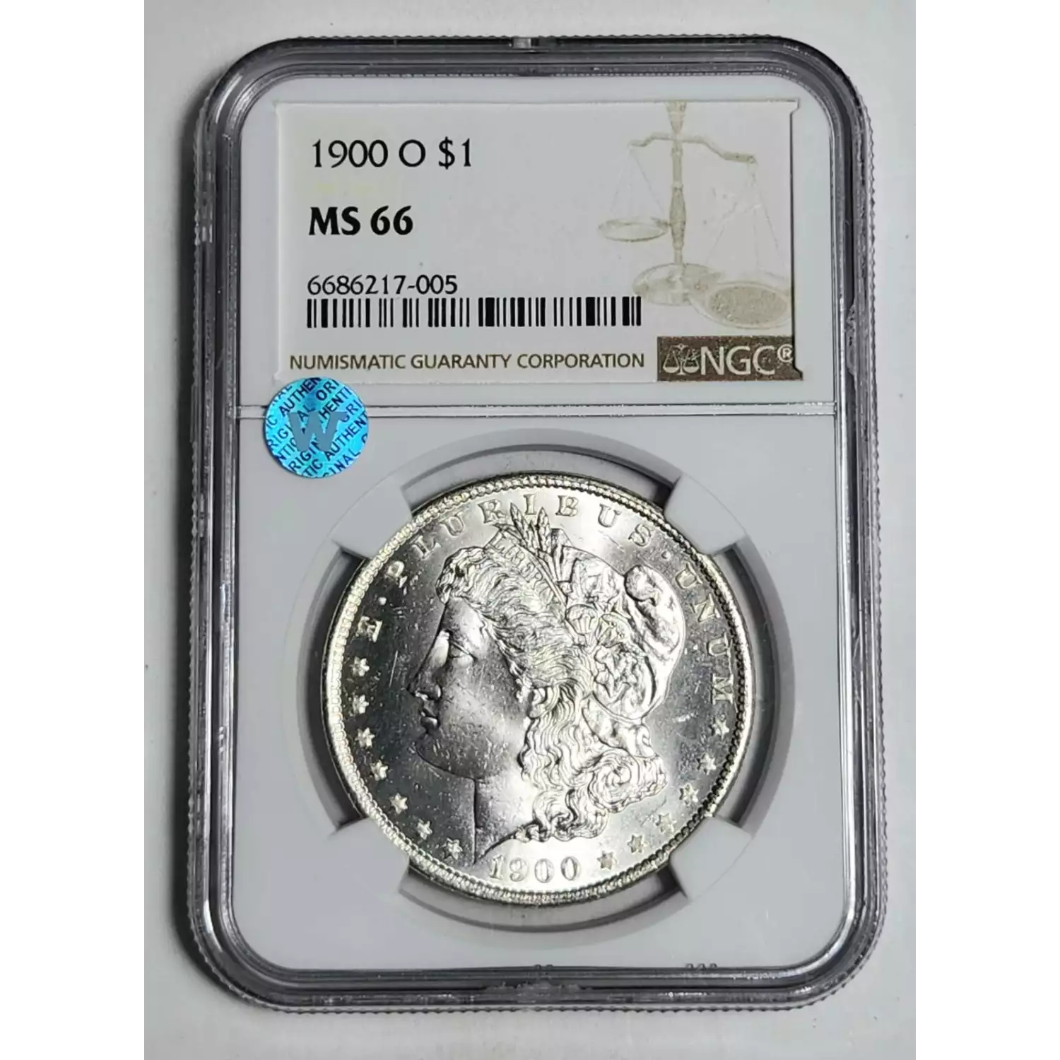 1900-O Morgan Silver Dollar NGC MS-66 - A WOW COIN - SIGHT WHITE Sight White - Bob Paul Rare Coins