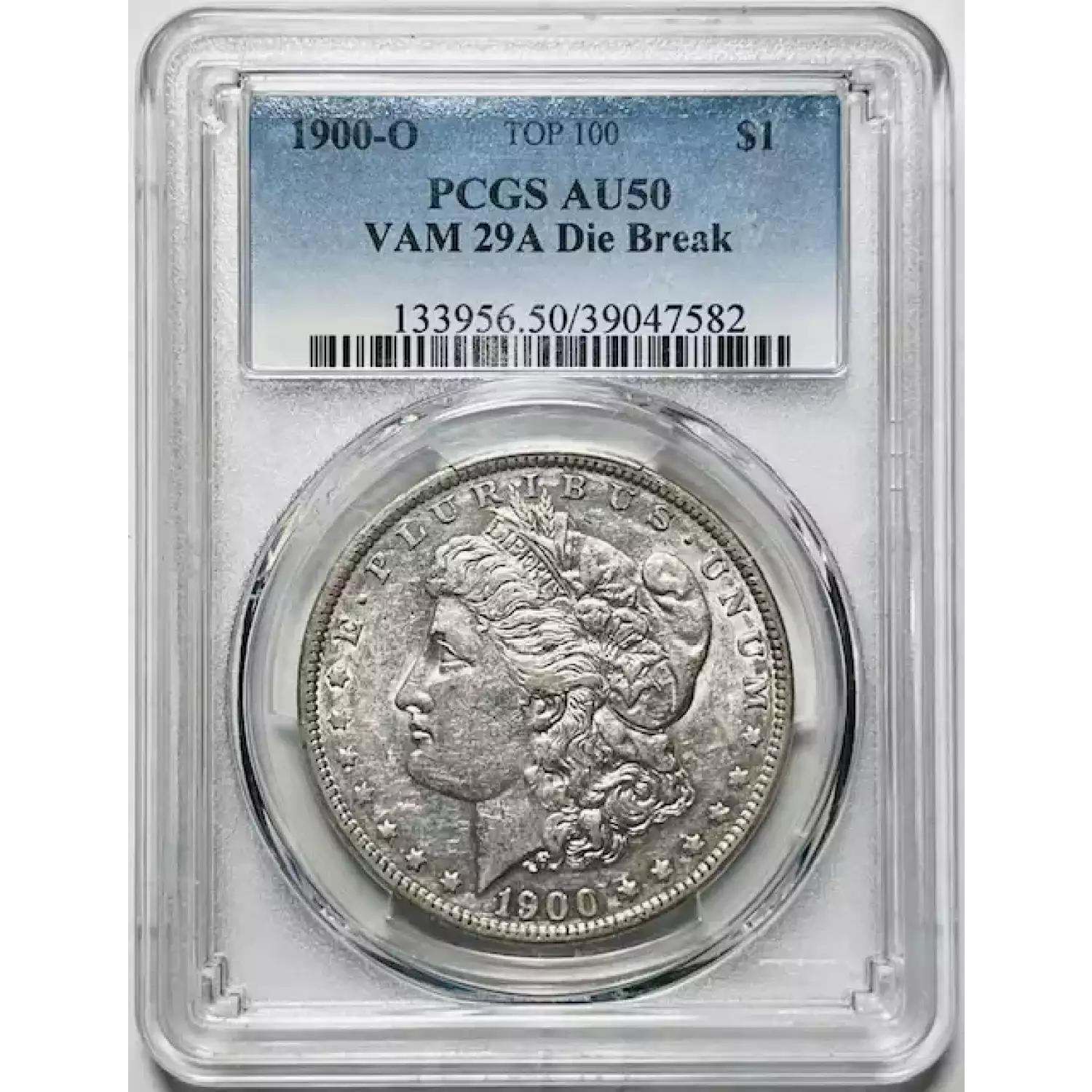 1900-O Morgan Silver Dollar PCGS AU-50 VAM 29A Die Break - Bob Paul ...