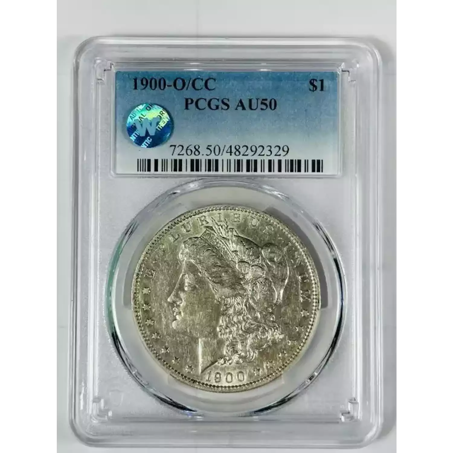 1900-O/CC Morgan Silver Dollar PCGS AU-50 Overmintmark Sight White - Bob Paul Rare Coins