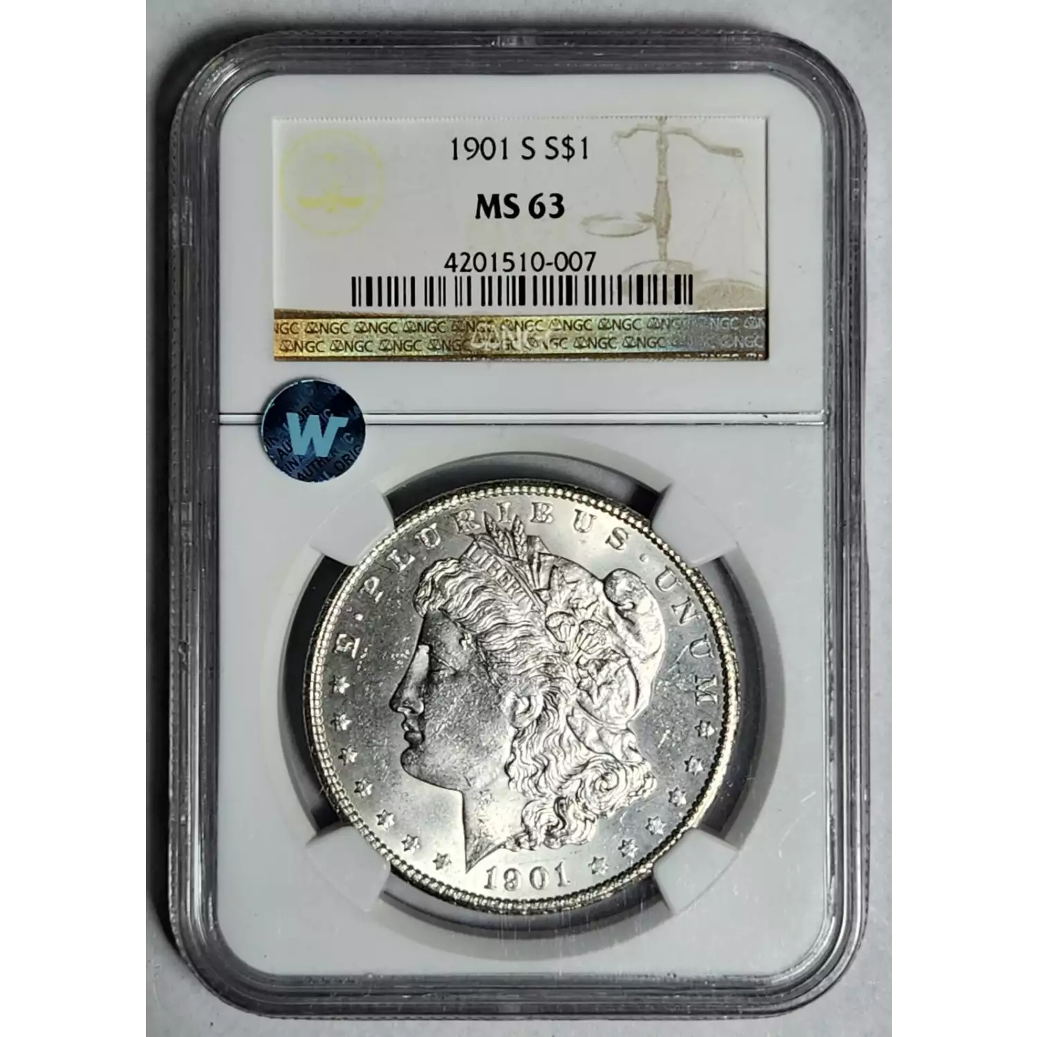 1901-S Morgan Silver Dollar NGC MS-63 Sight White - Bob Paul Rare Coins