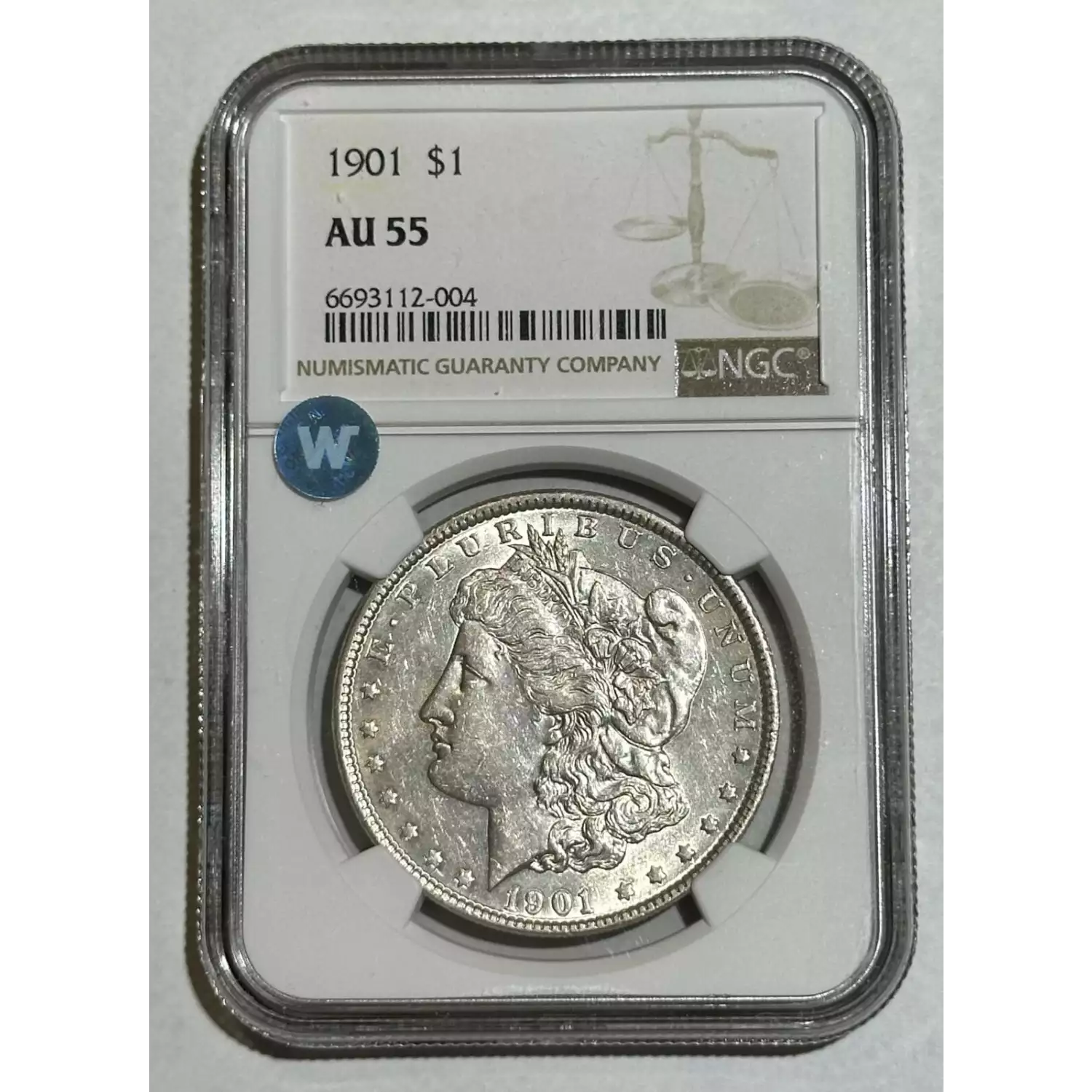 1901 NGC AU-55 Morgan Silver Dollar Sight White - Bob Paul Rare Coins