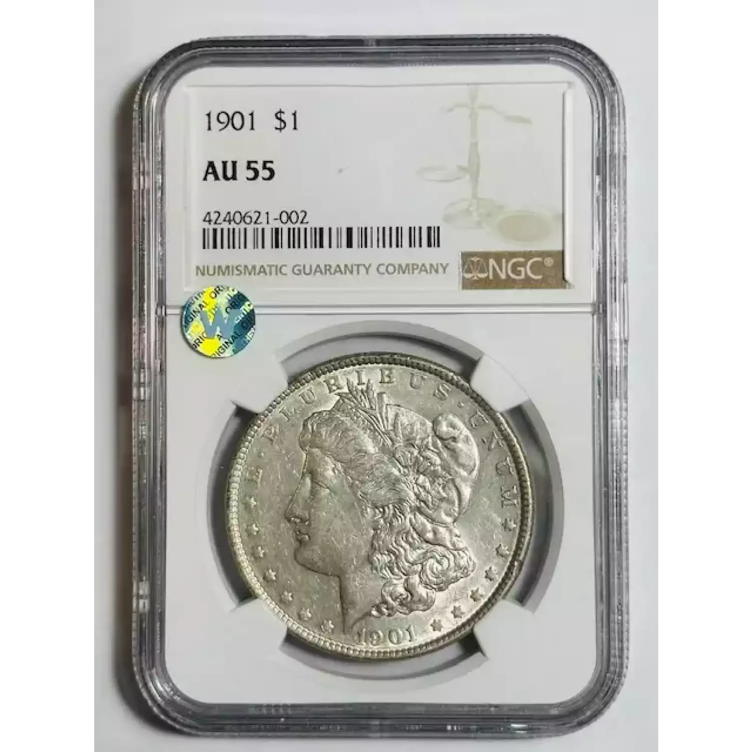 1901 Morgan Silver Dollar NGC AU-55 Sight White - Bob Paul Rare Coins