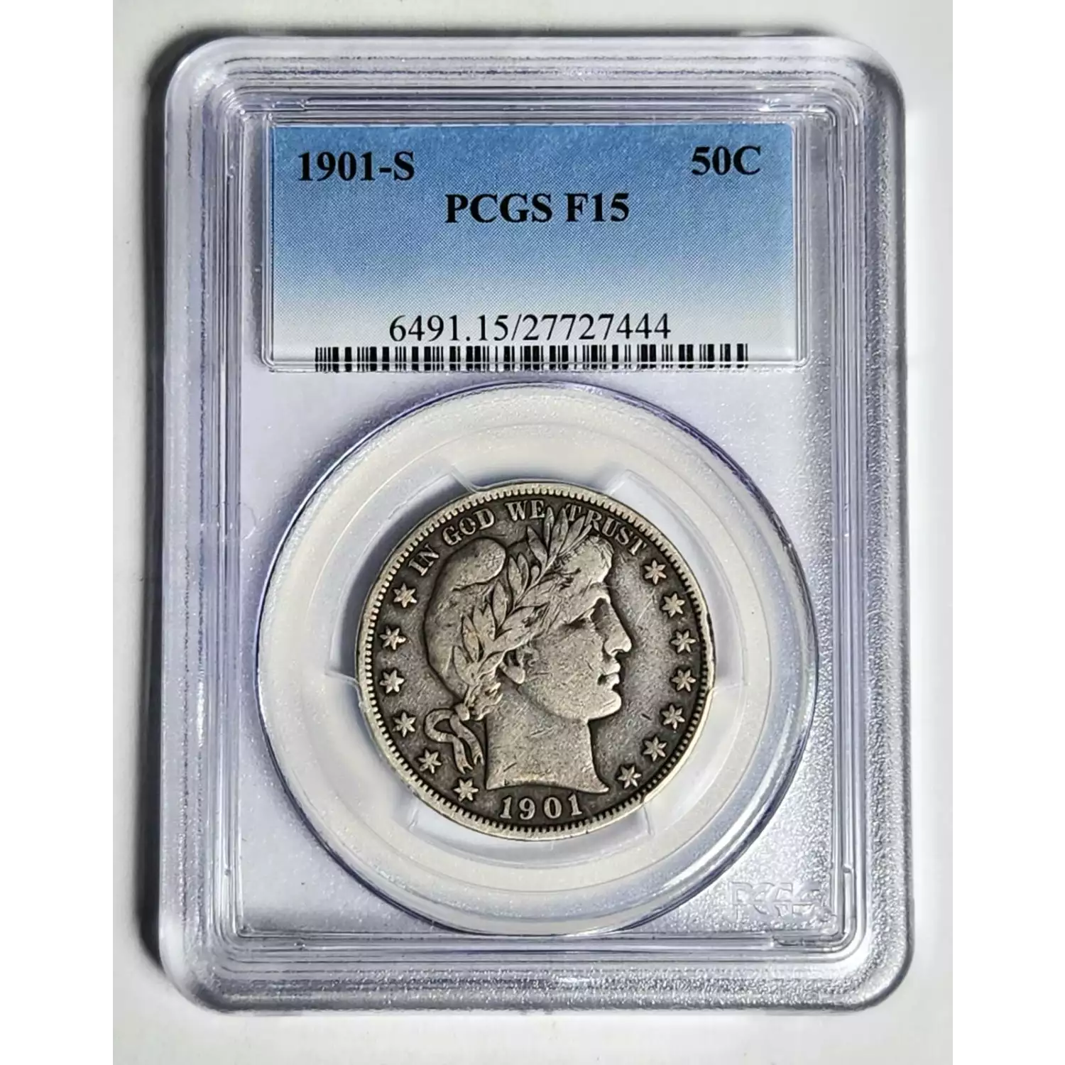 1901-S Barber Half Dollar PCGS F-15 - Bob Paul Rare Coins