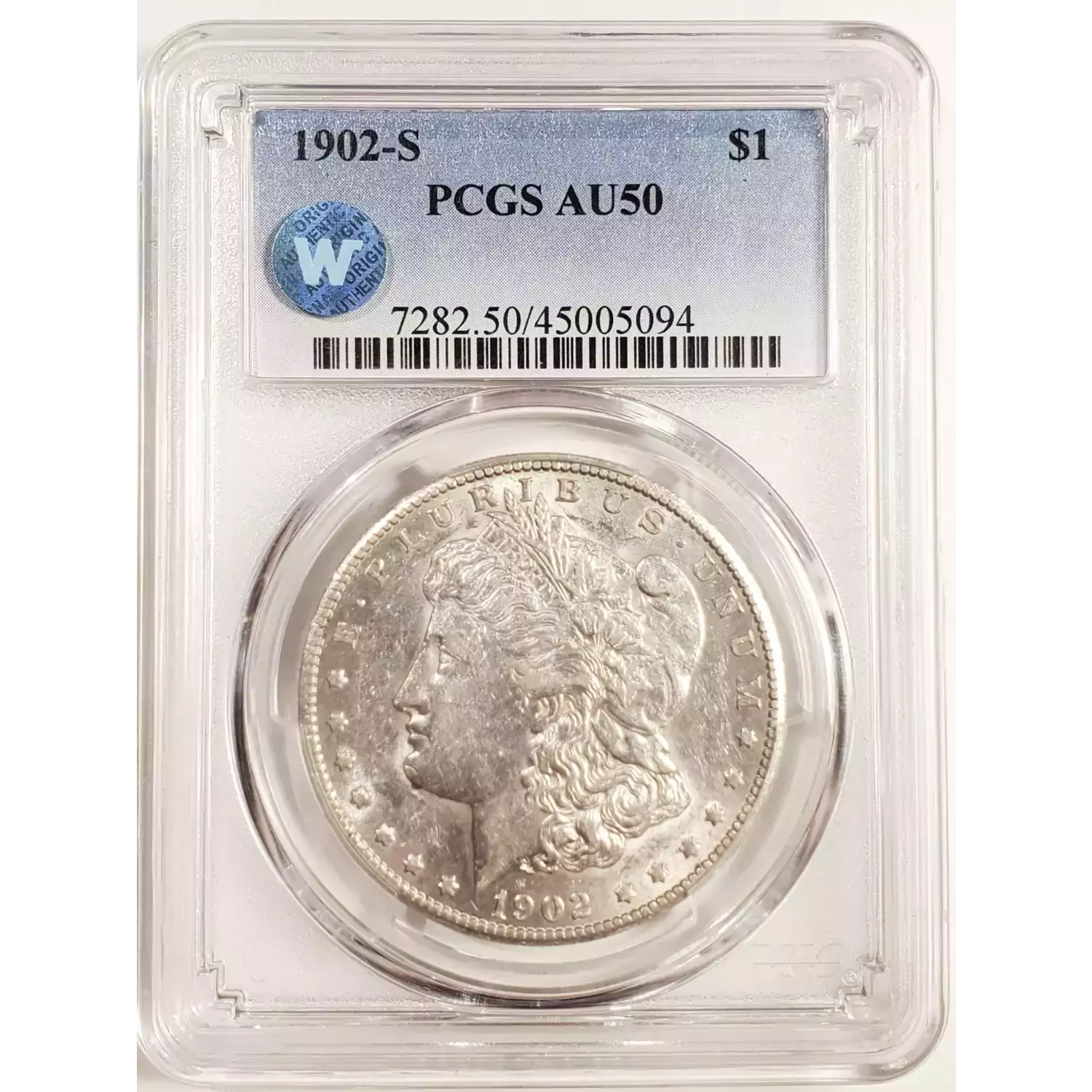 1902-S Morgan Silver Dollar PCGS AU-50 Sight White - Bob Paul Rare Coins