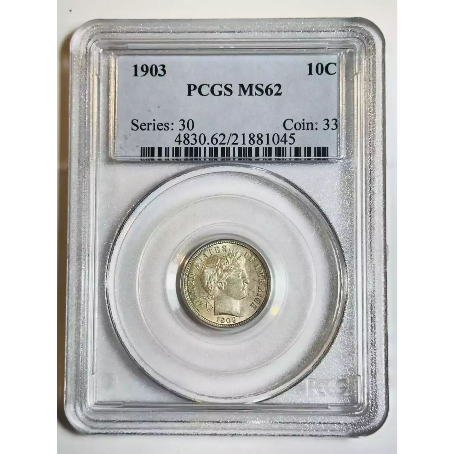 1903 Barber Dime PCGS MS-62 - Bob Paul Rare Coins