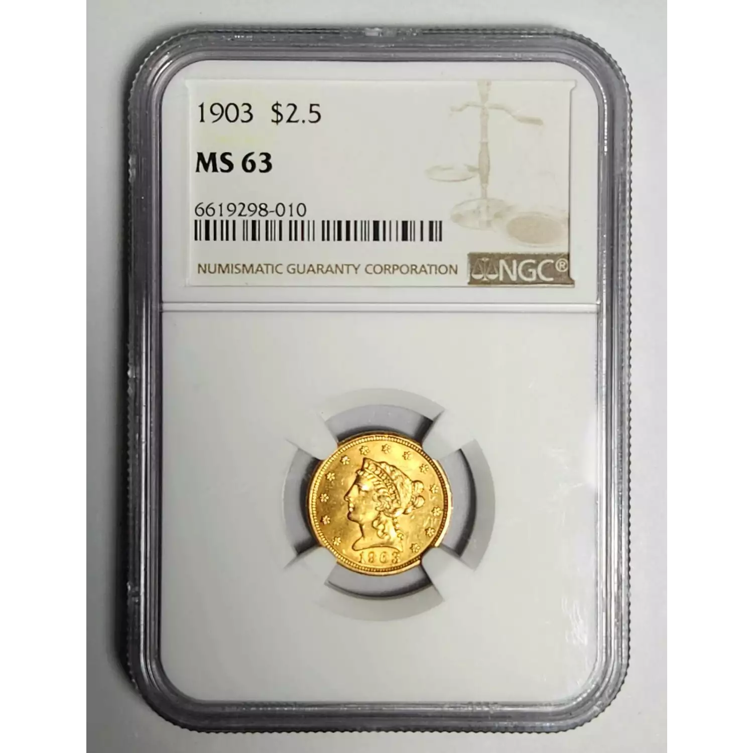 1903 $2.50 Gold Liberty Head Quarter Eagle NGC MS-63 - Bob Paul Rare Coins