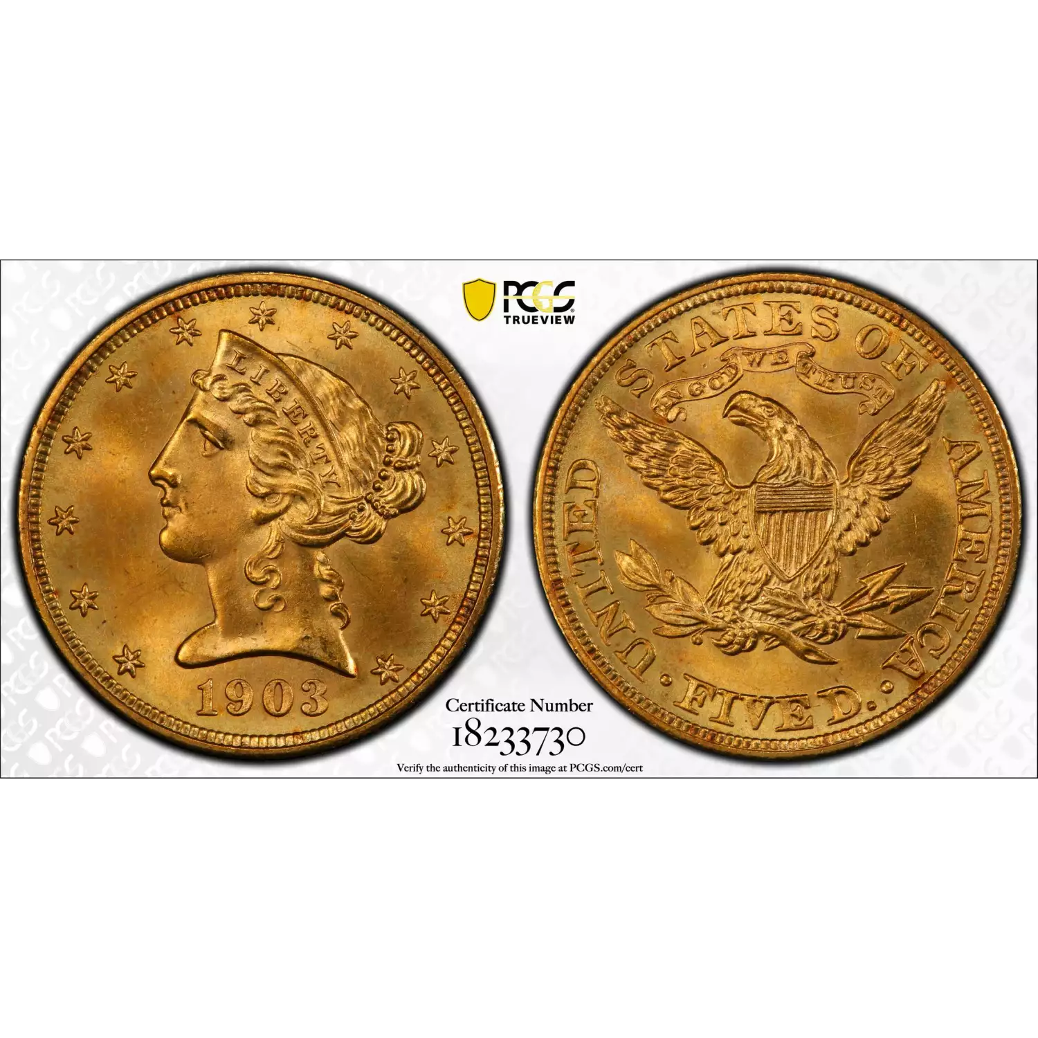 1903 Gold Half Eagles Liberty Head PCGS MS-67 - Bob Paul Rare Coins