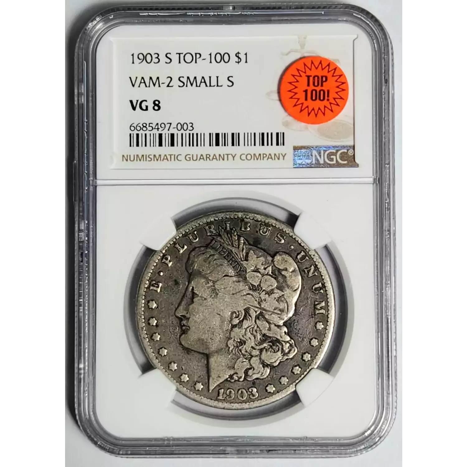 1903-S Morgan Silver Dollar NGC VG-8 S VAM-2 SMALL S - TOP 100 - Bob ...