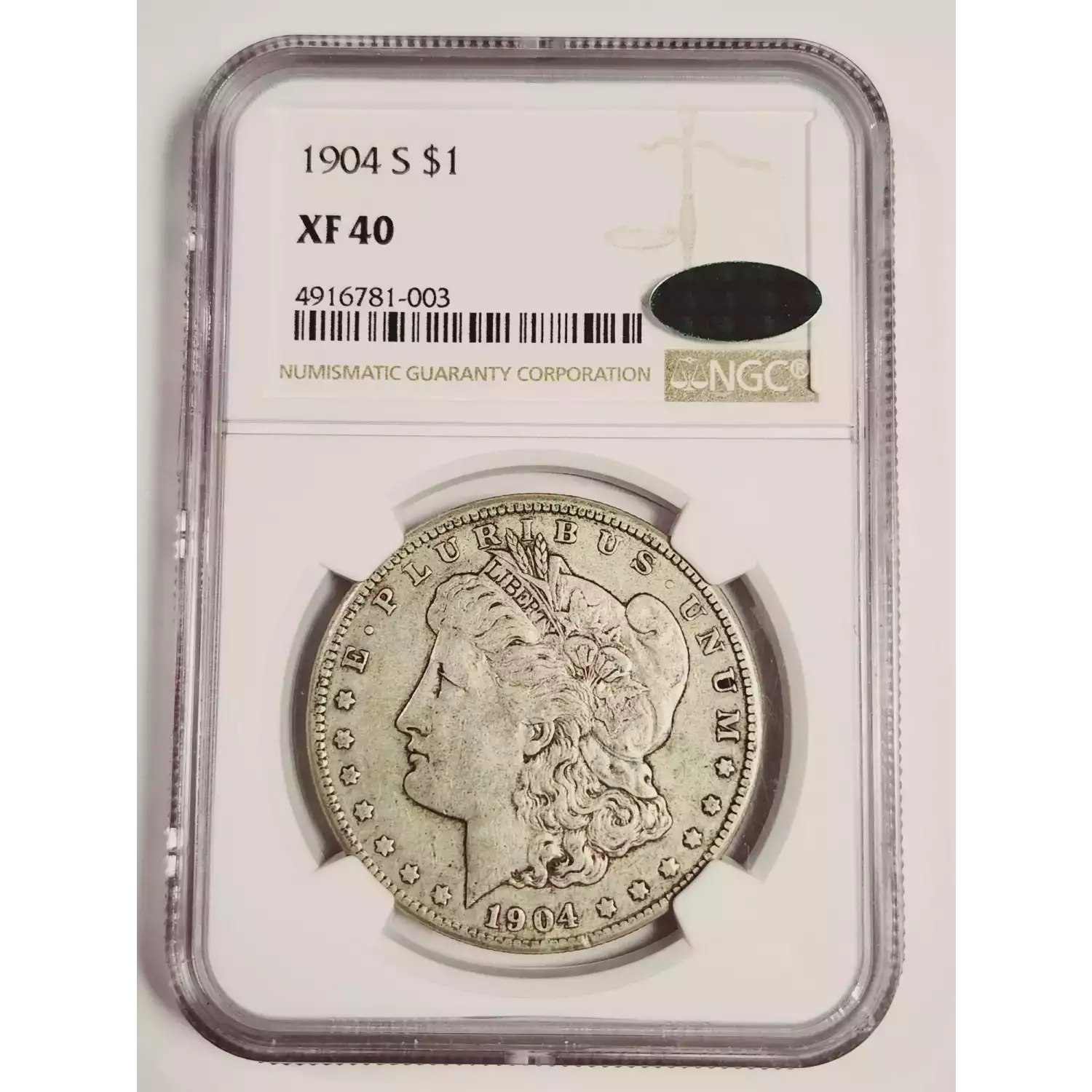 1904-S Morgan Silver Dollar NGC XF-40 CAC - Bob Paul Rare Coins