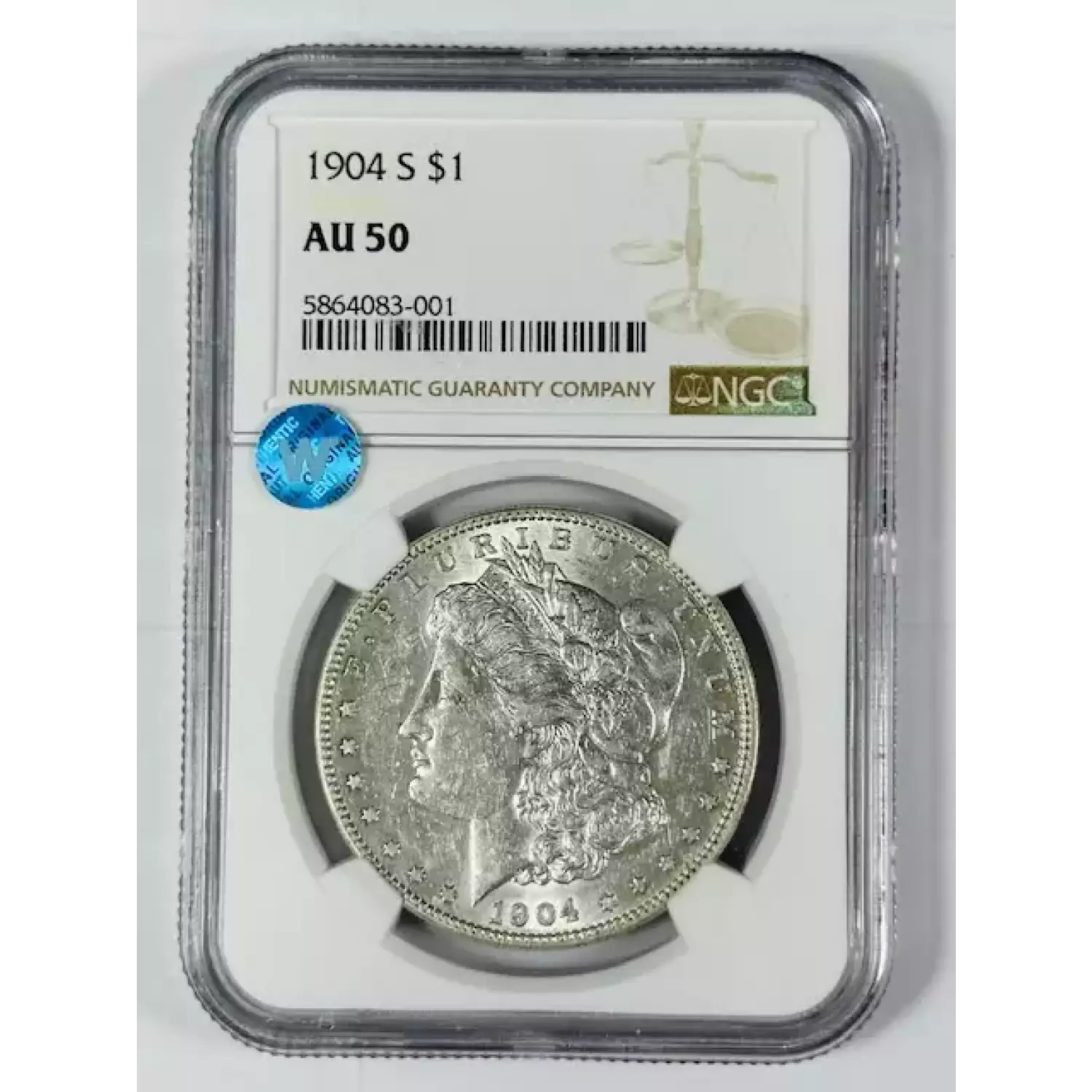 1904-S Morgan Silver Dollar NGC AU-50 Sight White - Bob Paul Rare Coins