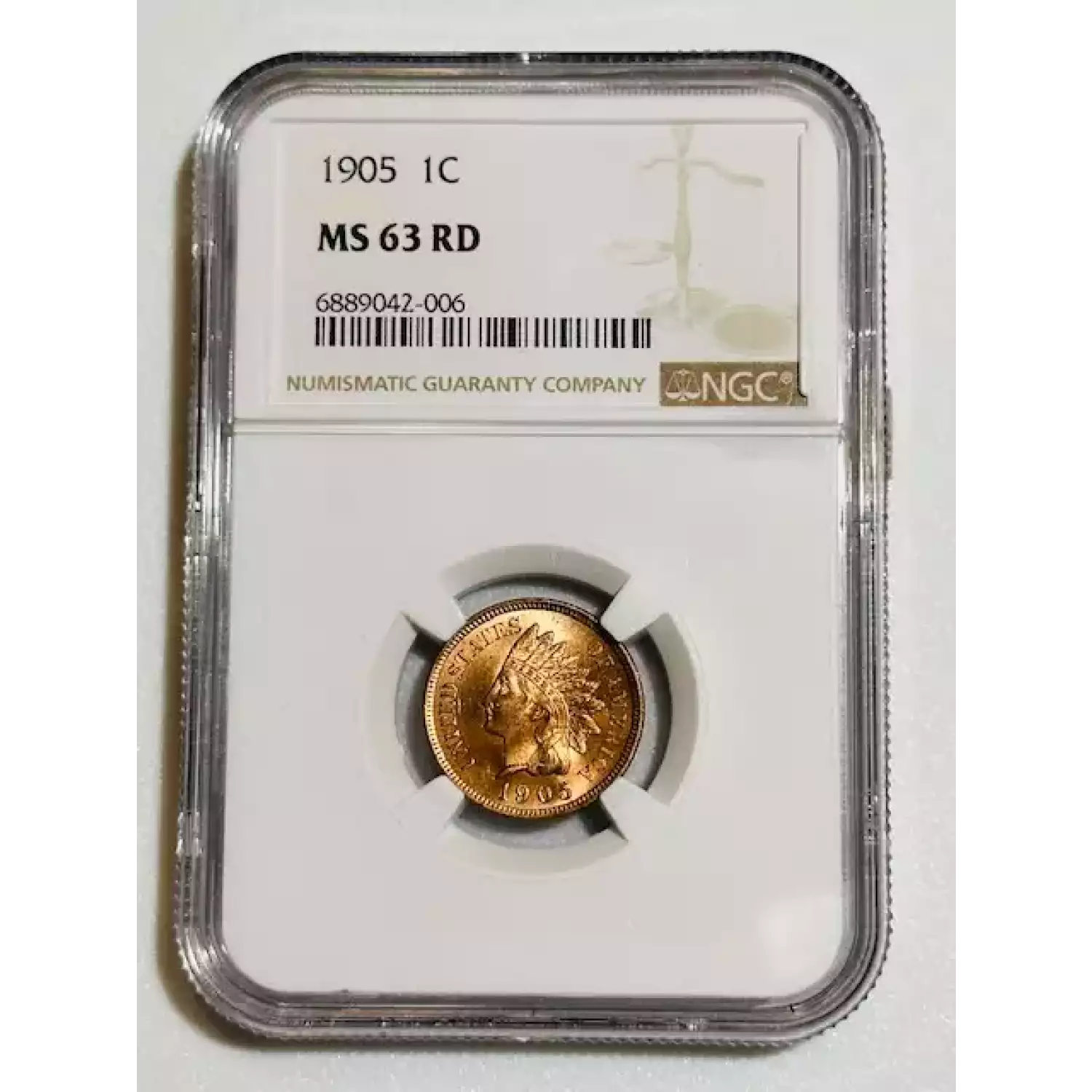 1905 Small Cents Indian Head NGC MS-63 RD - Bob Paul Rare Coins