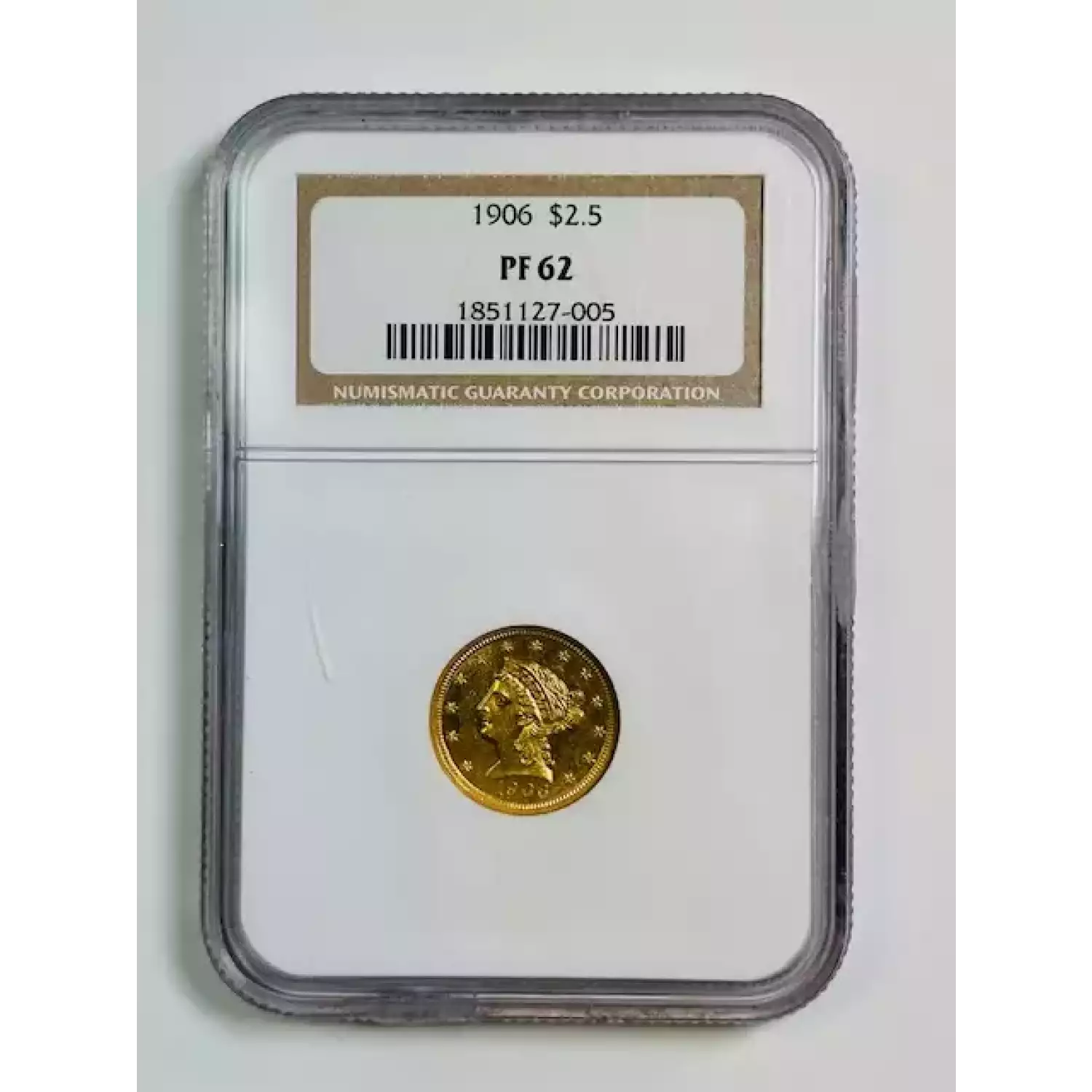 1906 $2.50 Gold Liberty Head Quarter Eagle NGC PF-62 Mintage of only 160 - Bob Paul Rare Coins
