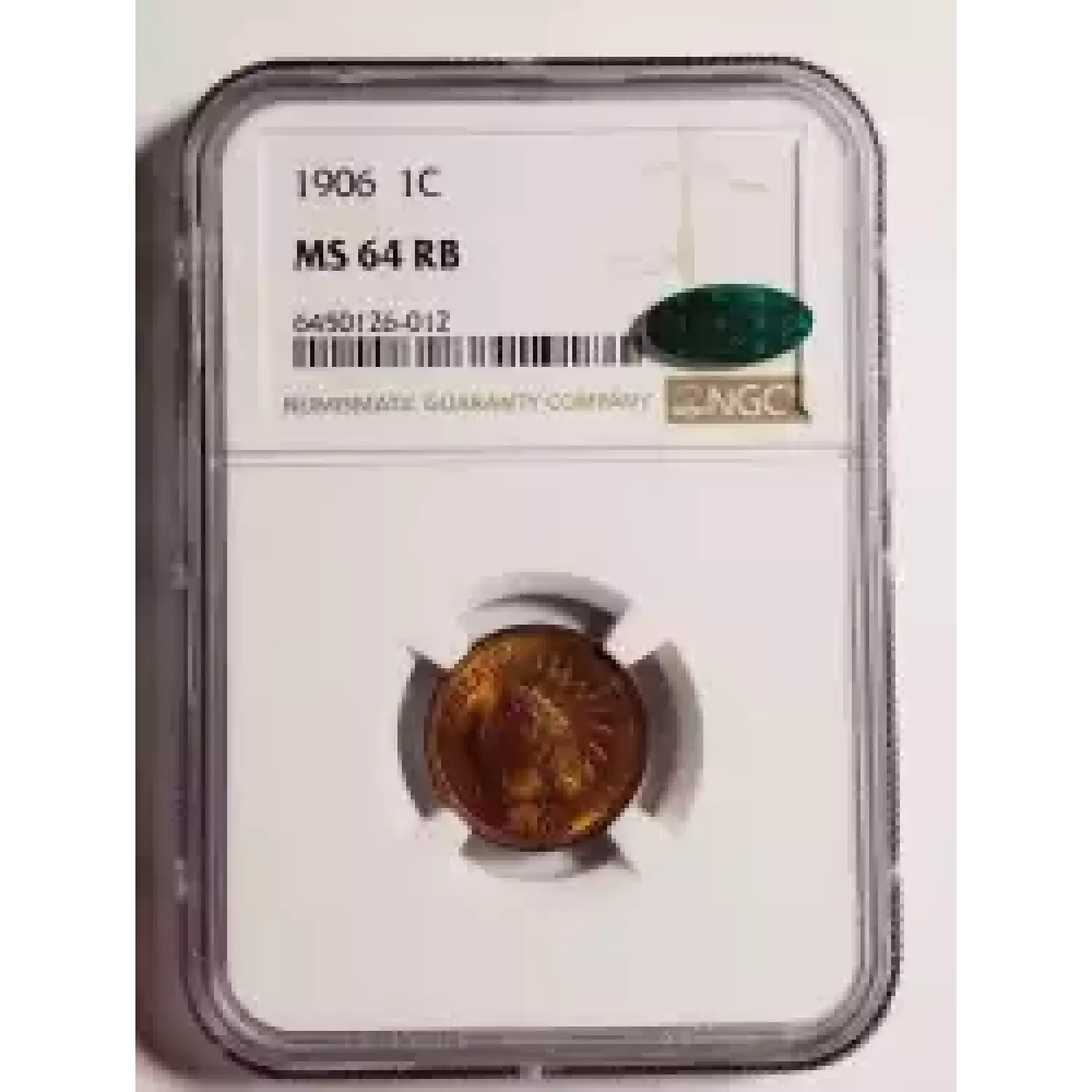 1906 Small Cents Indian Head NGC MS-64 RB CAC - Bob Paul Rare Coins