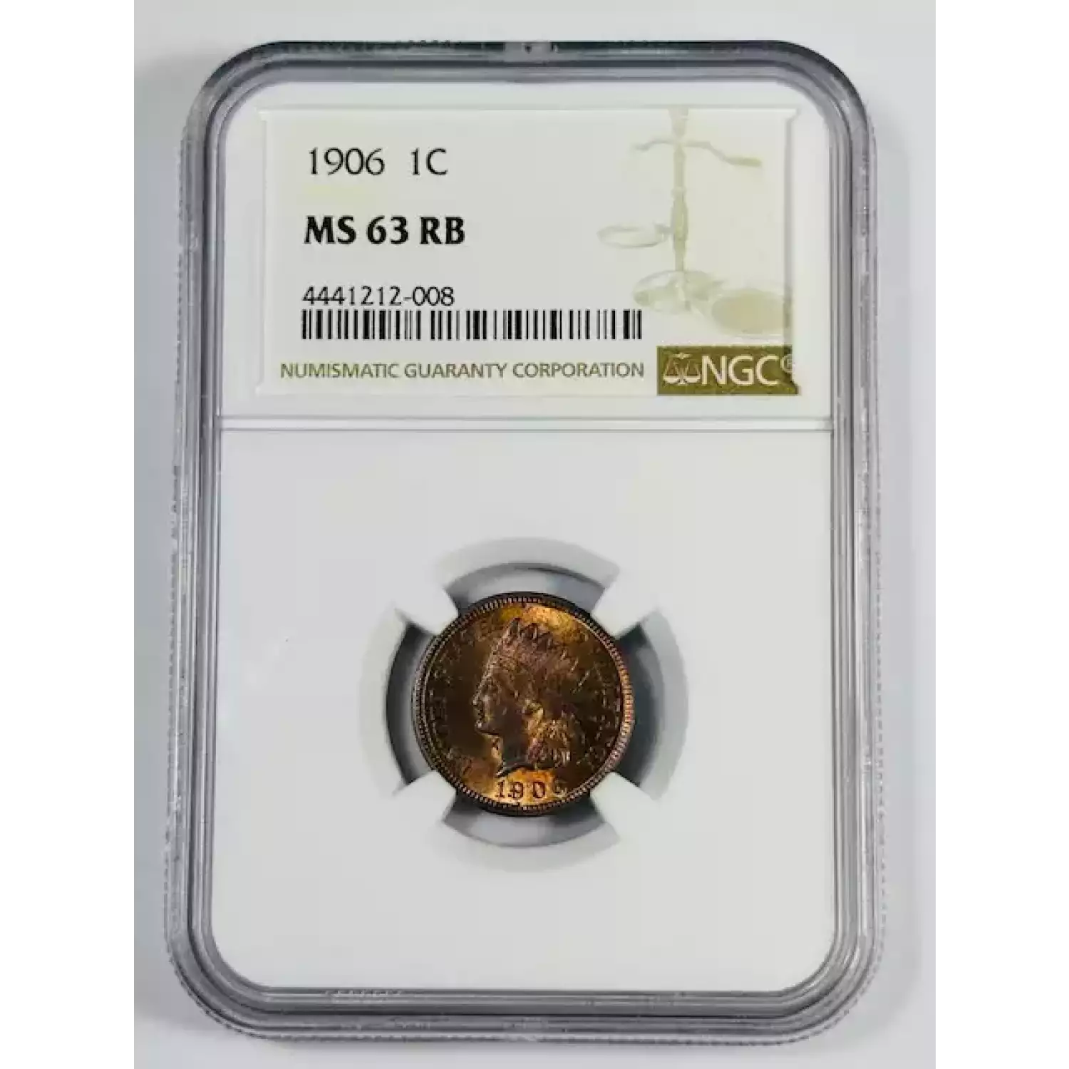 1906 Small Cents Indian Head NGC MS-63 RB Nice Toning! - Bob Paul Rare ...
