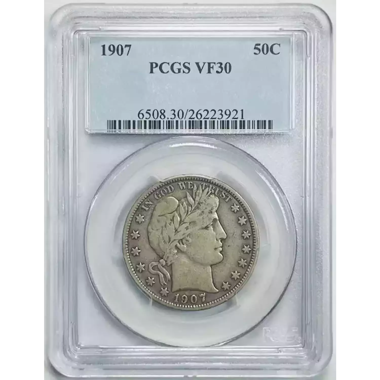 1907 Barber Half Dollar PCGS VF-30 - Bob Paul Rare Coins