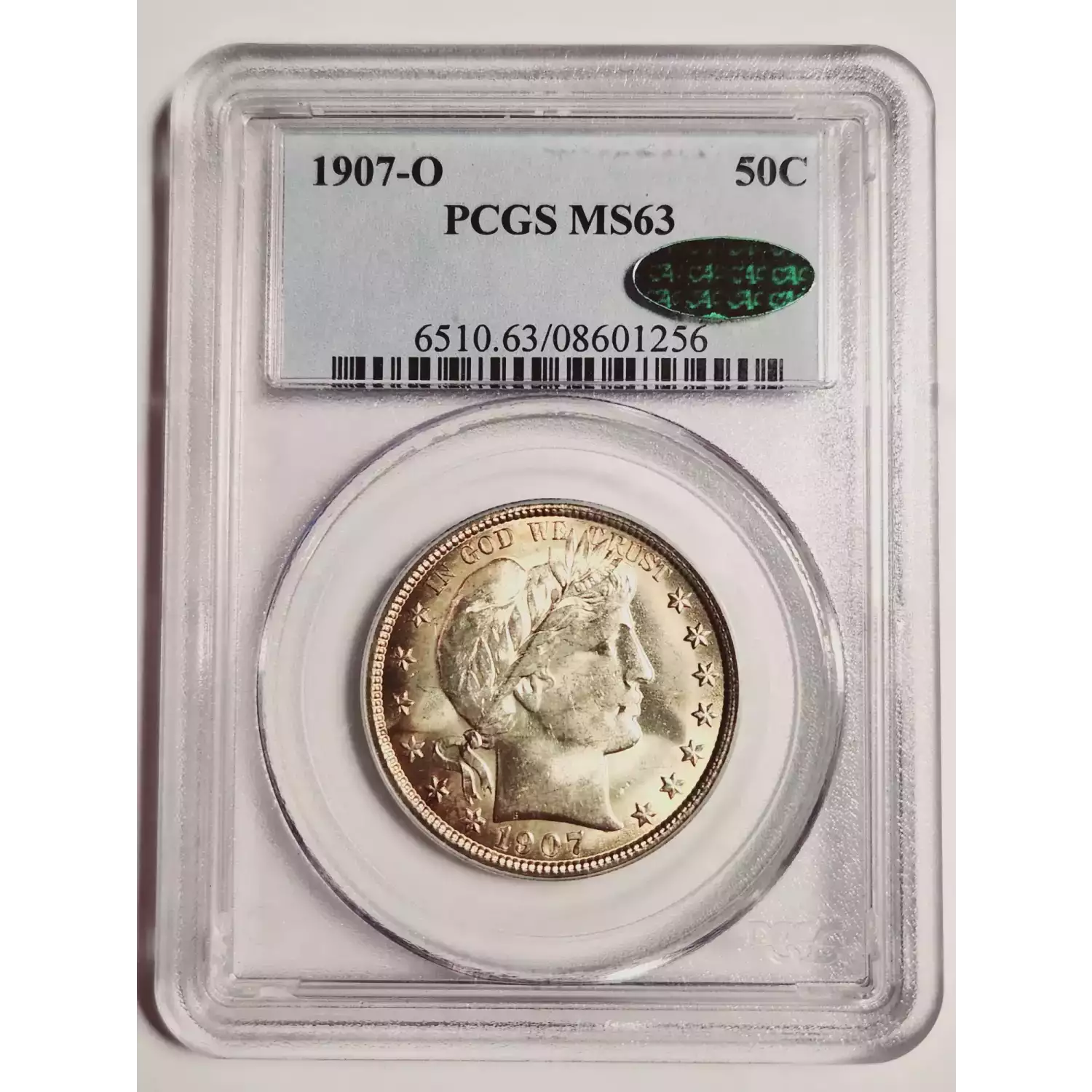 1907-O Barber Half Dollar PCGS MS-63 CAC - Bob Paul Rare Coins