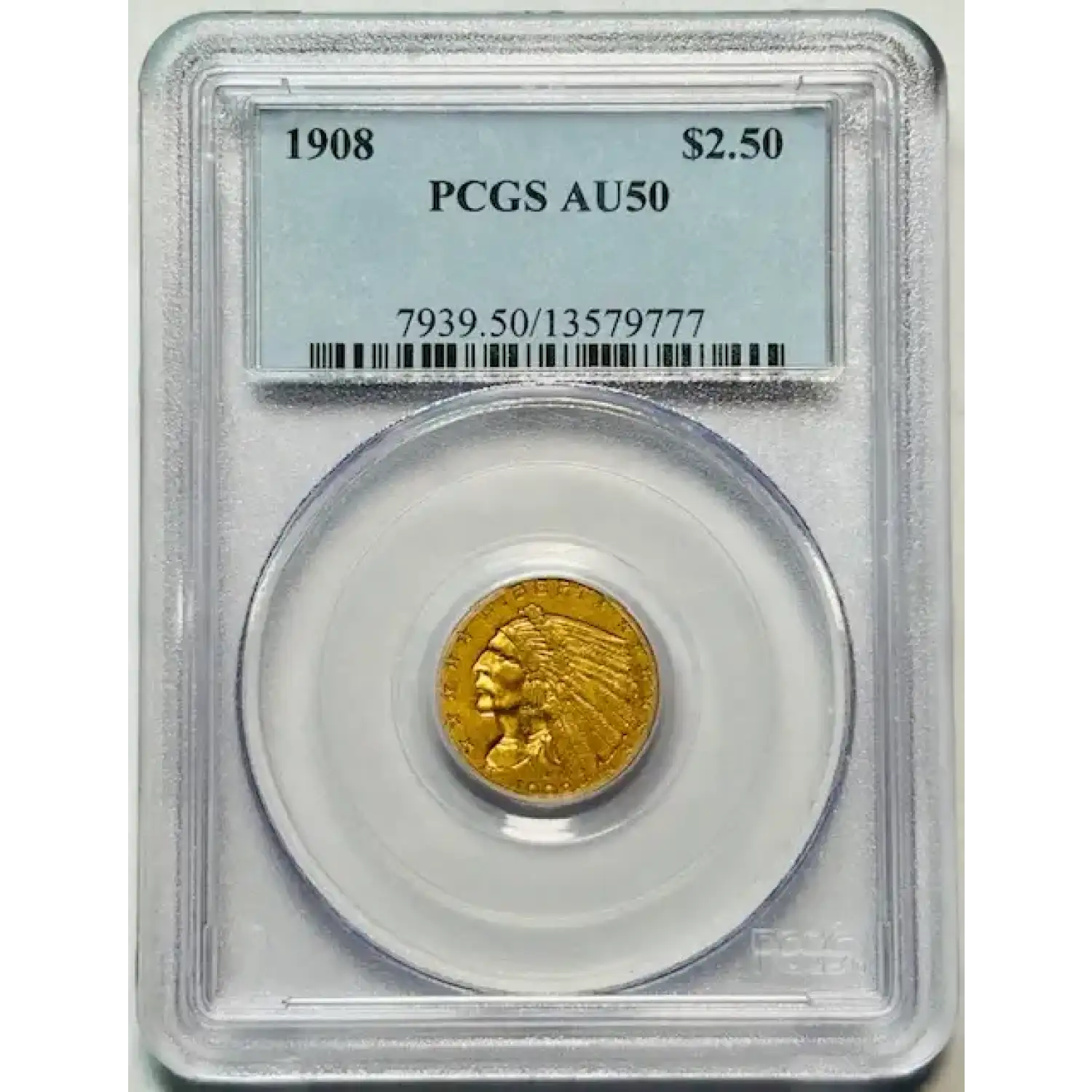 1908 Gold Quarter Eagles $2 1/2 Indian Head PCGS AU-50 - Bob Paul Rare ...