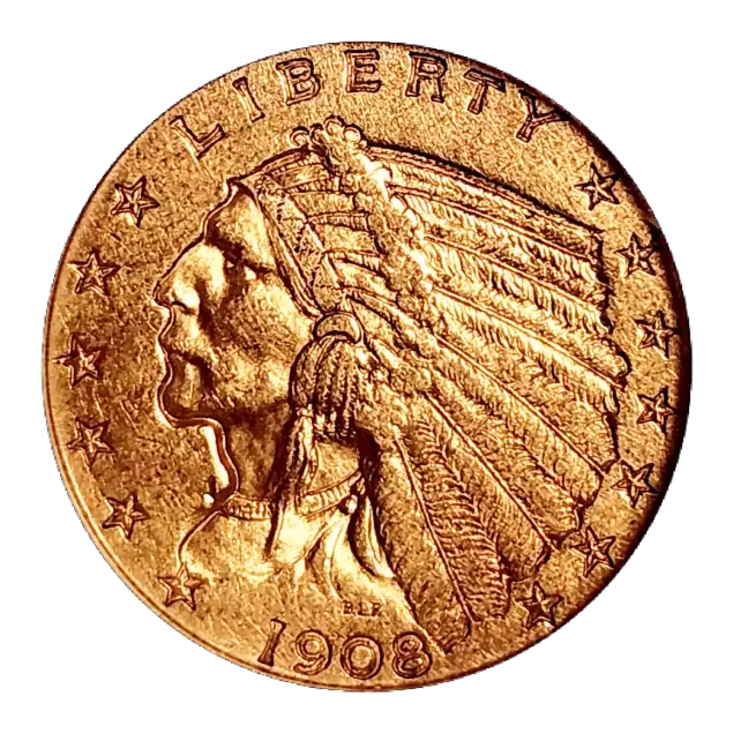 1908 Gold Quarter Eagles $2 1/2 Indian Head NGC AU-58 - Bob Paul Rare Coins