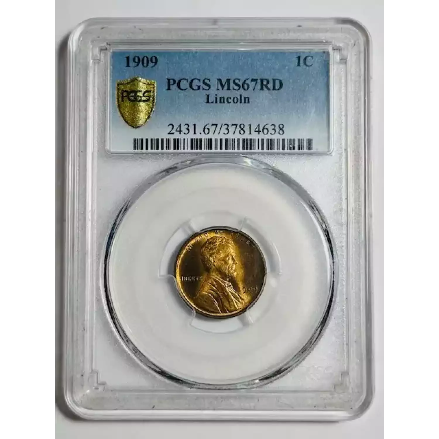 1909 Small Cents Lincoln, Wheat Ears Reverse PCGS MS-67 RD Lincoln ...