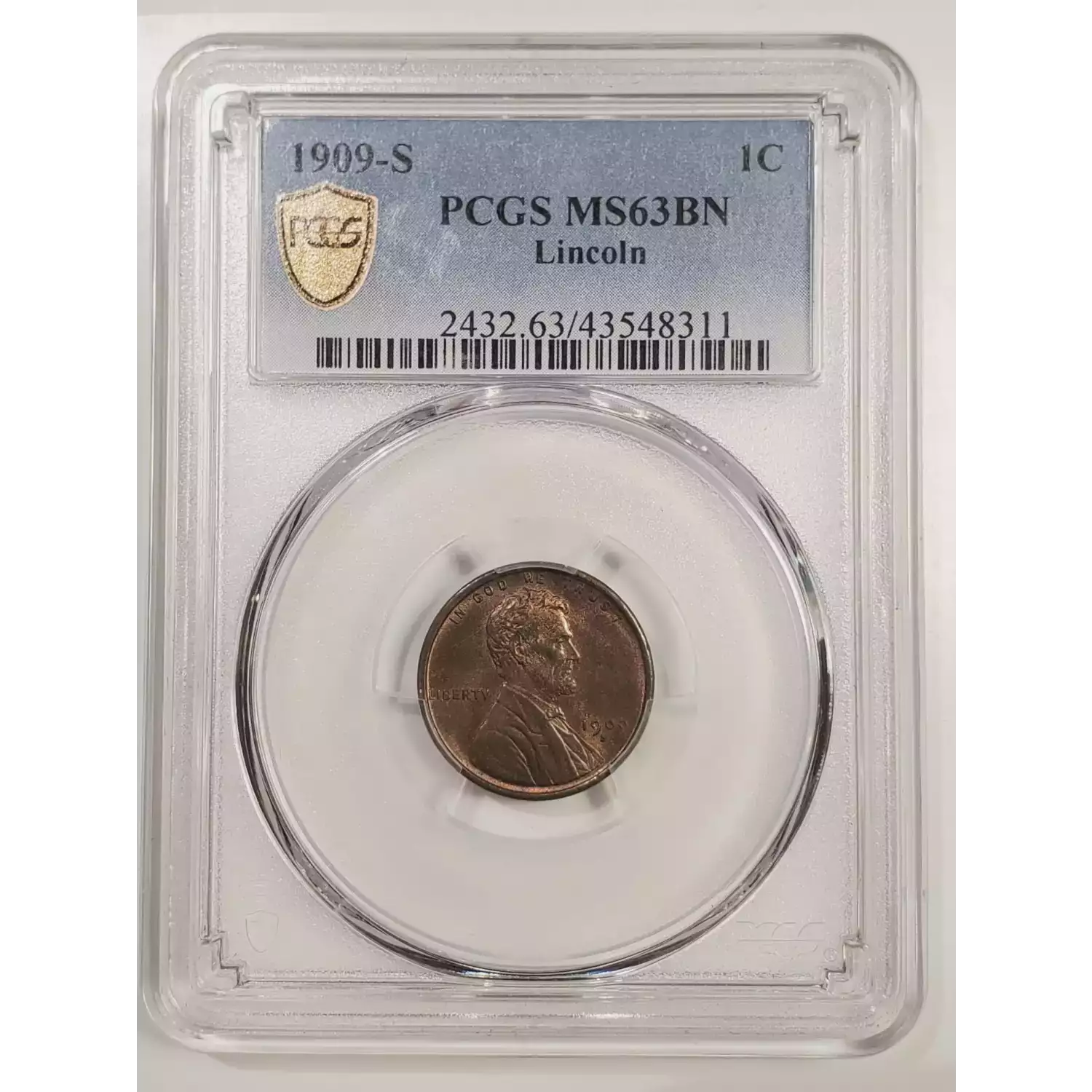 1909-S PCGS MS-63 BN Lincoln Small Cents Lincoln, Wheat Ears Reverse - Bob Paul Rare Coins