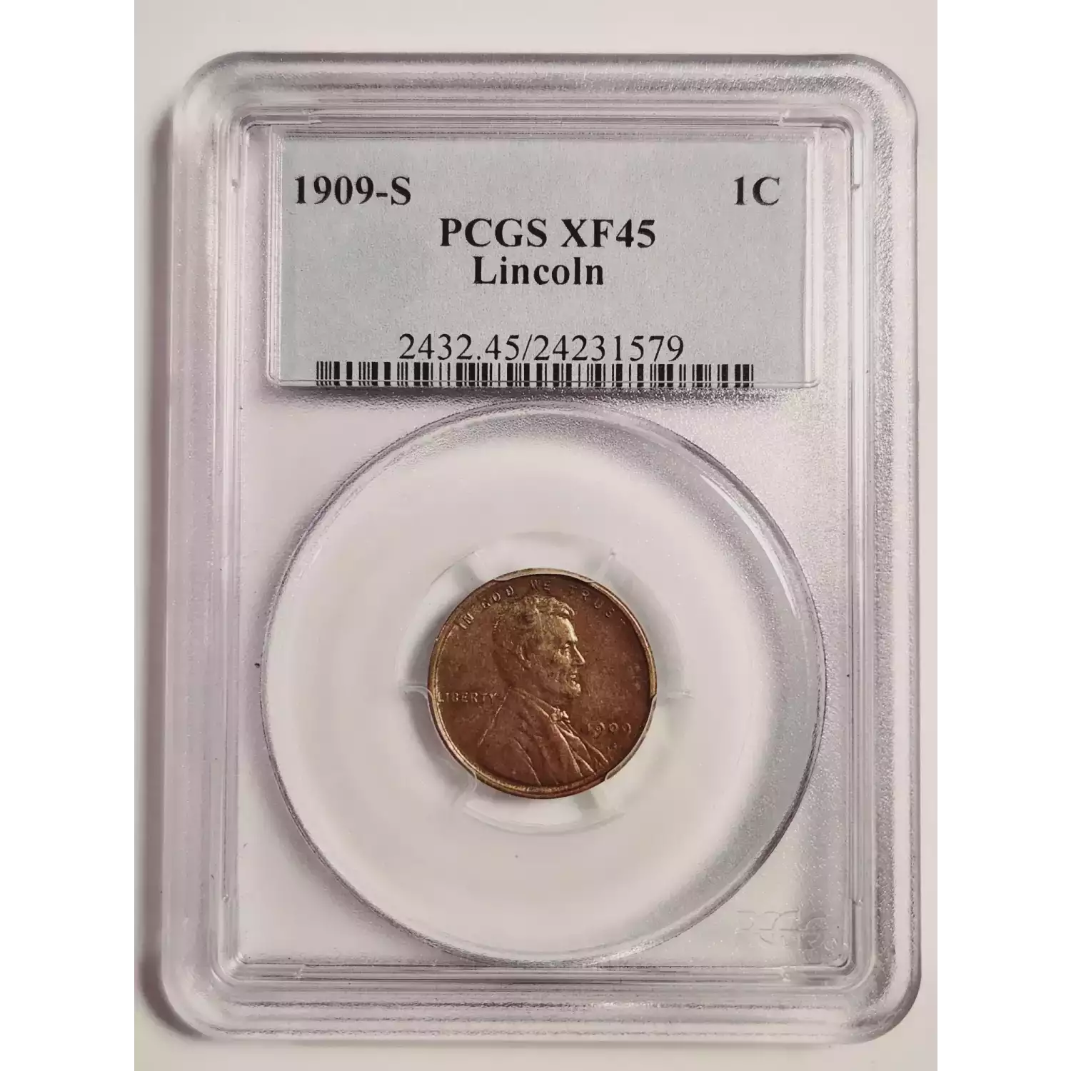 1909-S Small Cents Lincoln, Wheat Ears Reverse PCGS XF-45 BN Lincoln ...
