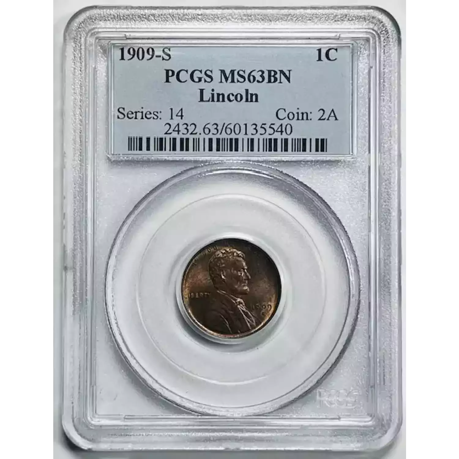 1909-S Small Cents Lincoln, Wheat Ears Reverse PCGS MS-63 BN Premium Quality! - Bob Paul Rare Coins