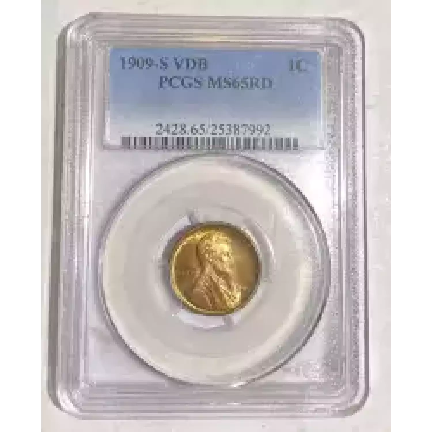 1909-S VDB Small Cents Lincoln, Wheat Ears Reverse PCGS MS-65 RD VDB - Bob Paul Rare Coins