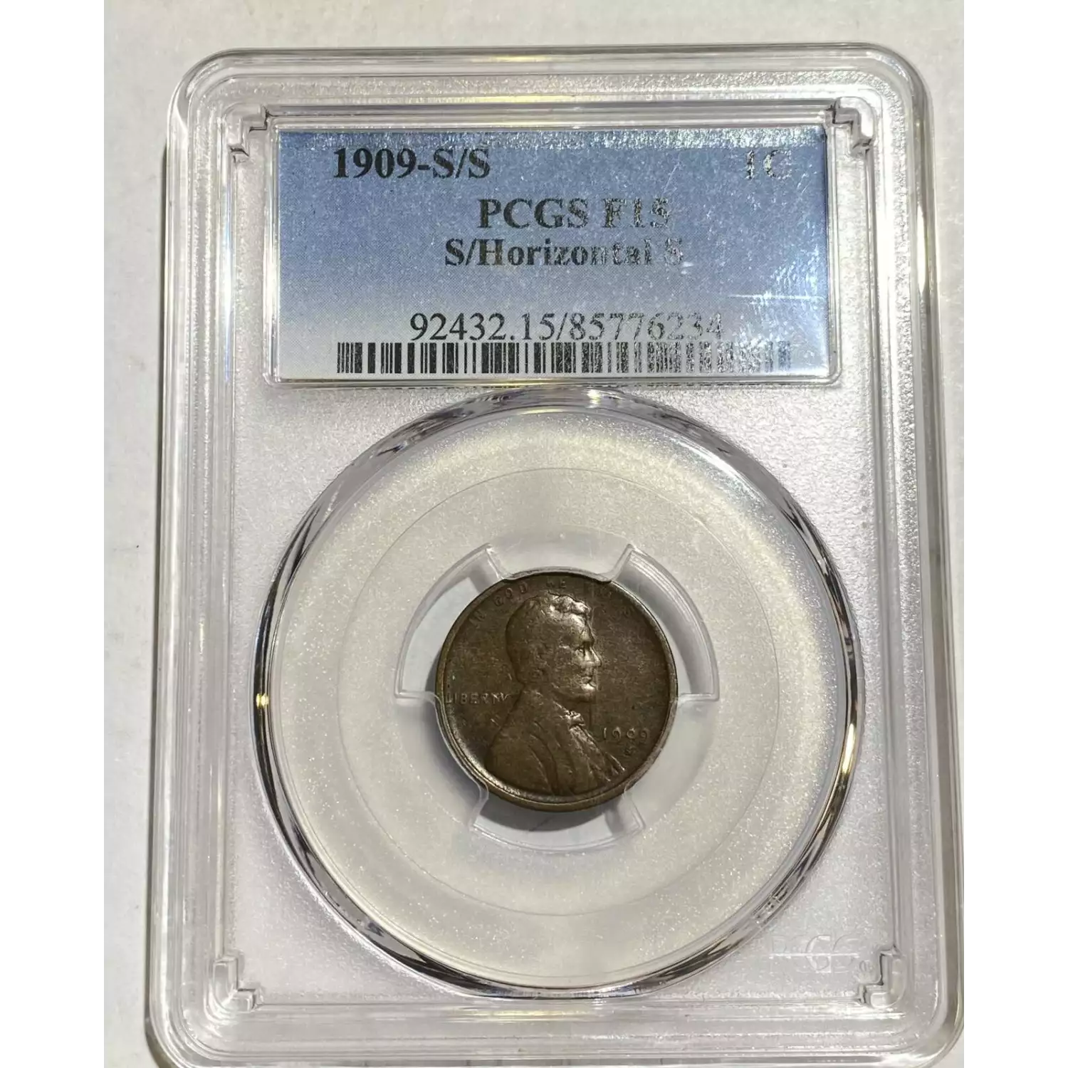1909-S Small Cents Lincoln, Wheat Ears Reverse PCGS F-15 BN S ...