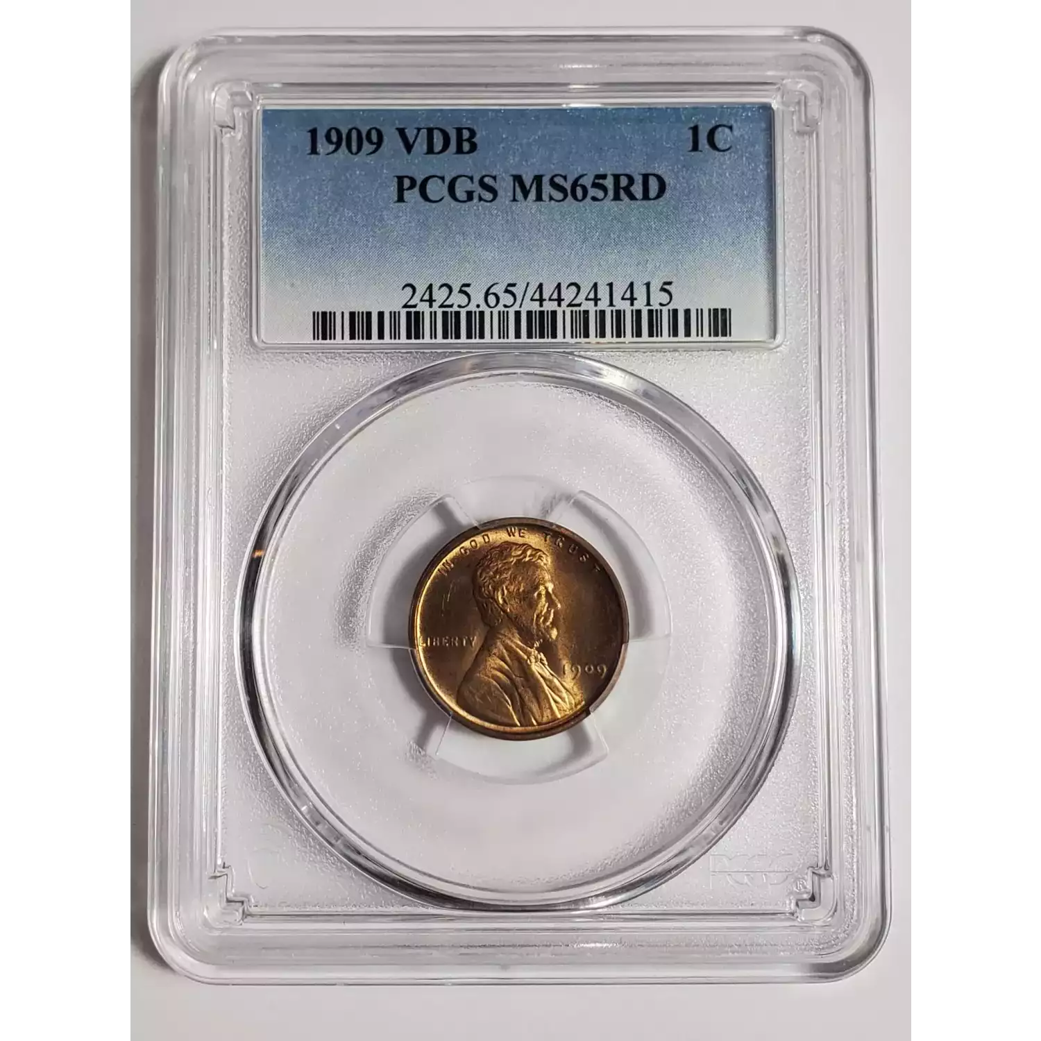 1909 VDB Small Cents Lincoln, Wheat Ears Reverse PCGS MS-65 RD - Bob Paul Rare Coins