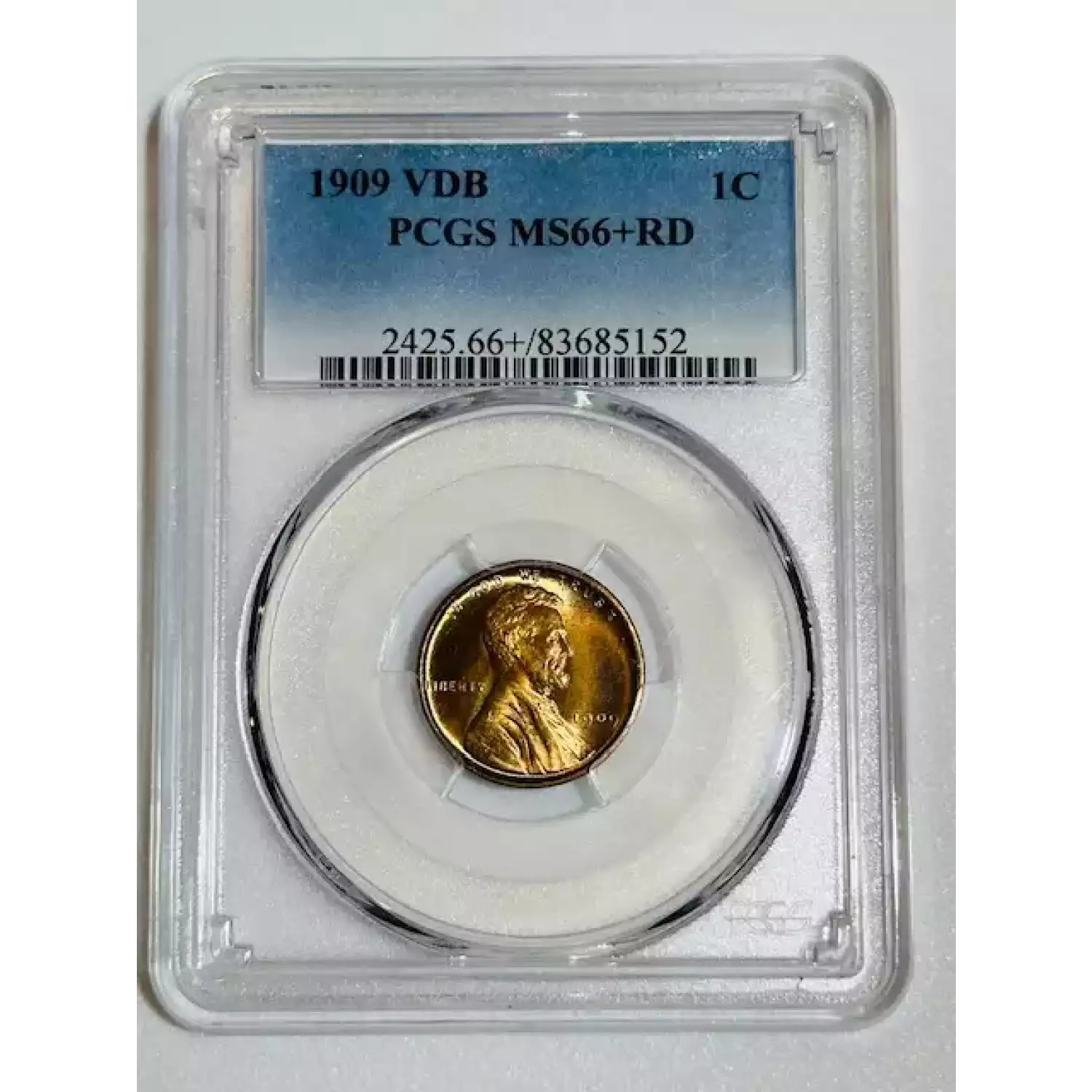 1909 Small Cents Lincoln, Wheat Ears Reverse PCGS MS-66+ RD Great Luster! - Bob Paul Rare Coins