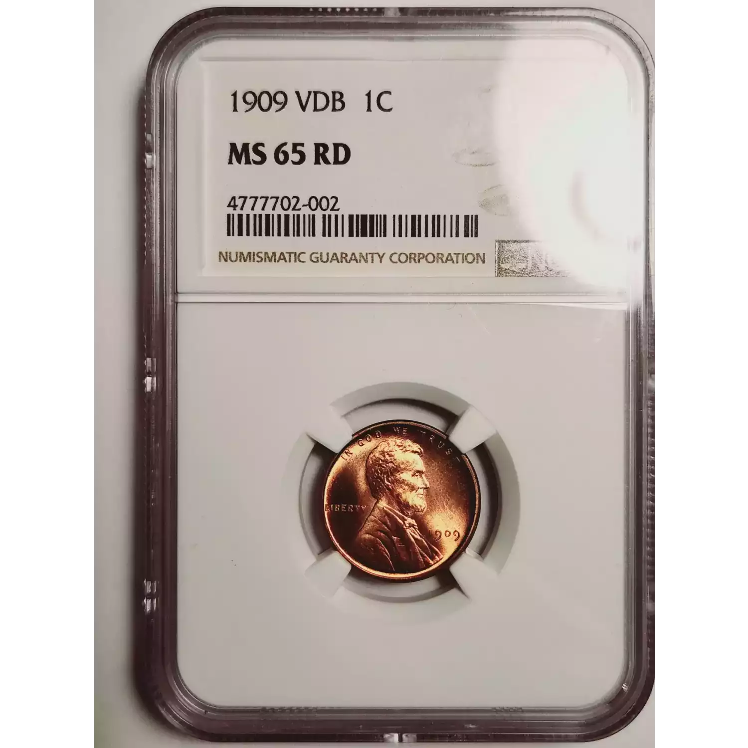 1909-P Small Cents Lincoln, Wheat Ears Reverse NGC MS-65 RD VDB - Bob Paul Rare Coins