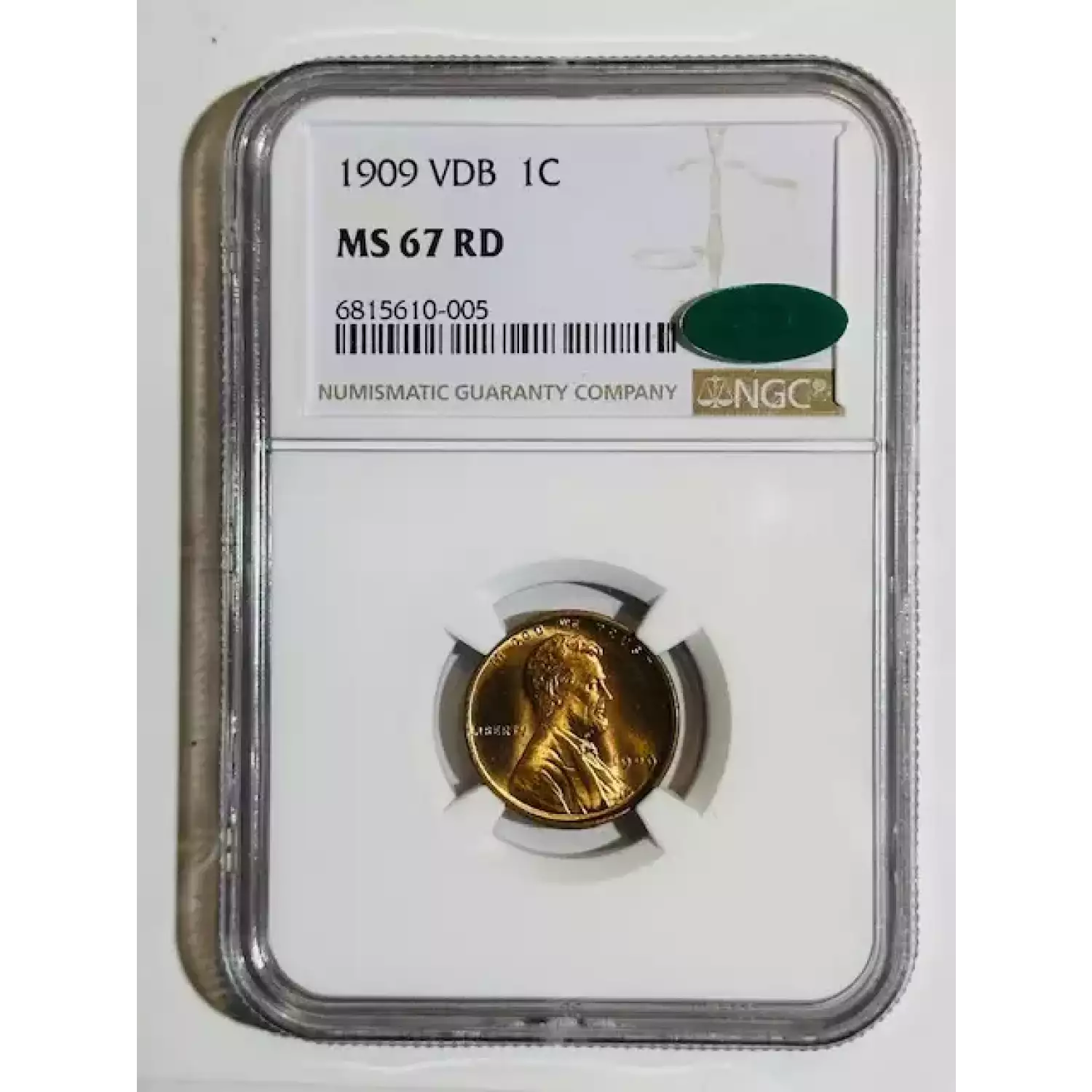 1909 Small Cents Lincoln, Wheat Ears Reverse NGC MS-67 RD Very Pretty ...