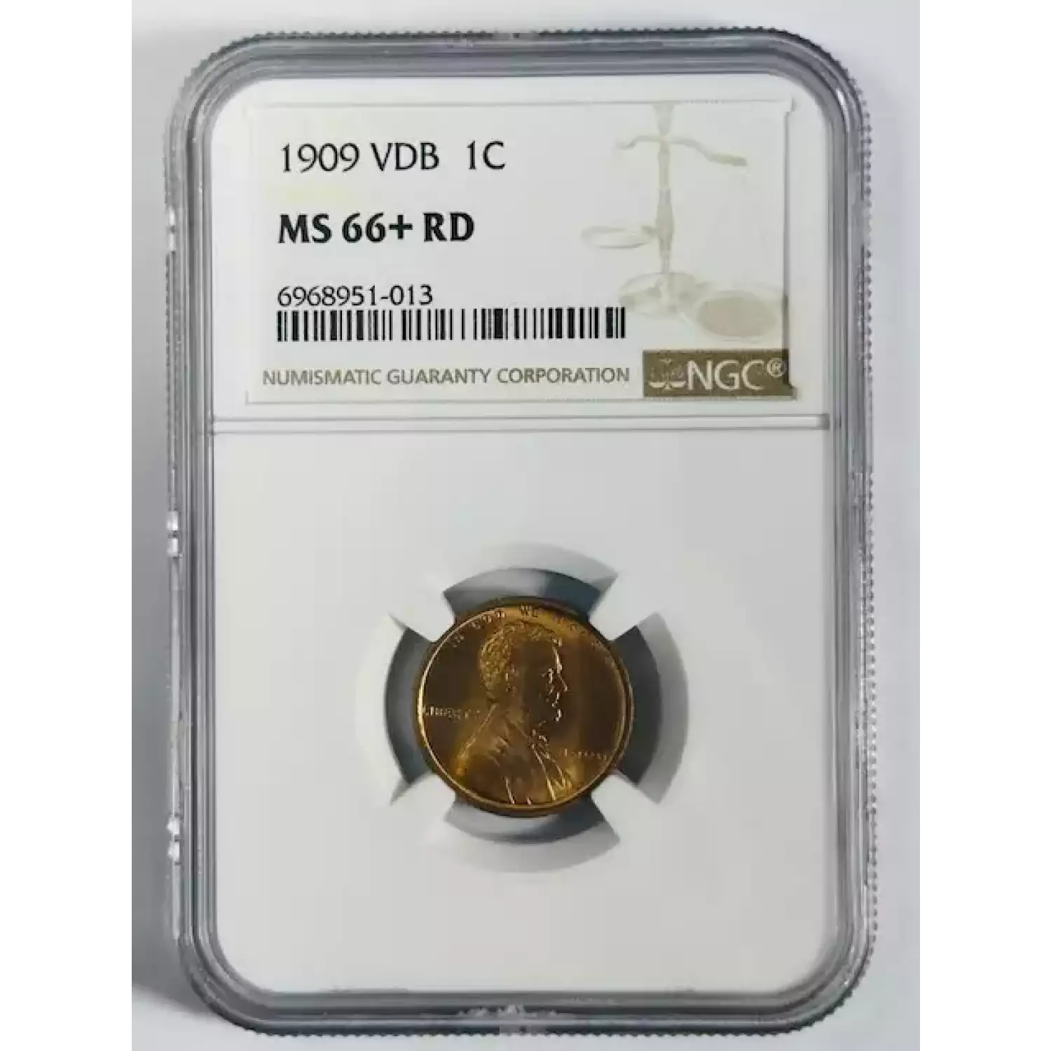 1909 Small Cents Lincoln, Wheat Ears Reverse NGC MS-66+ RD Gorgeous ...