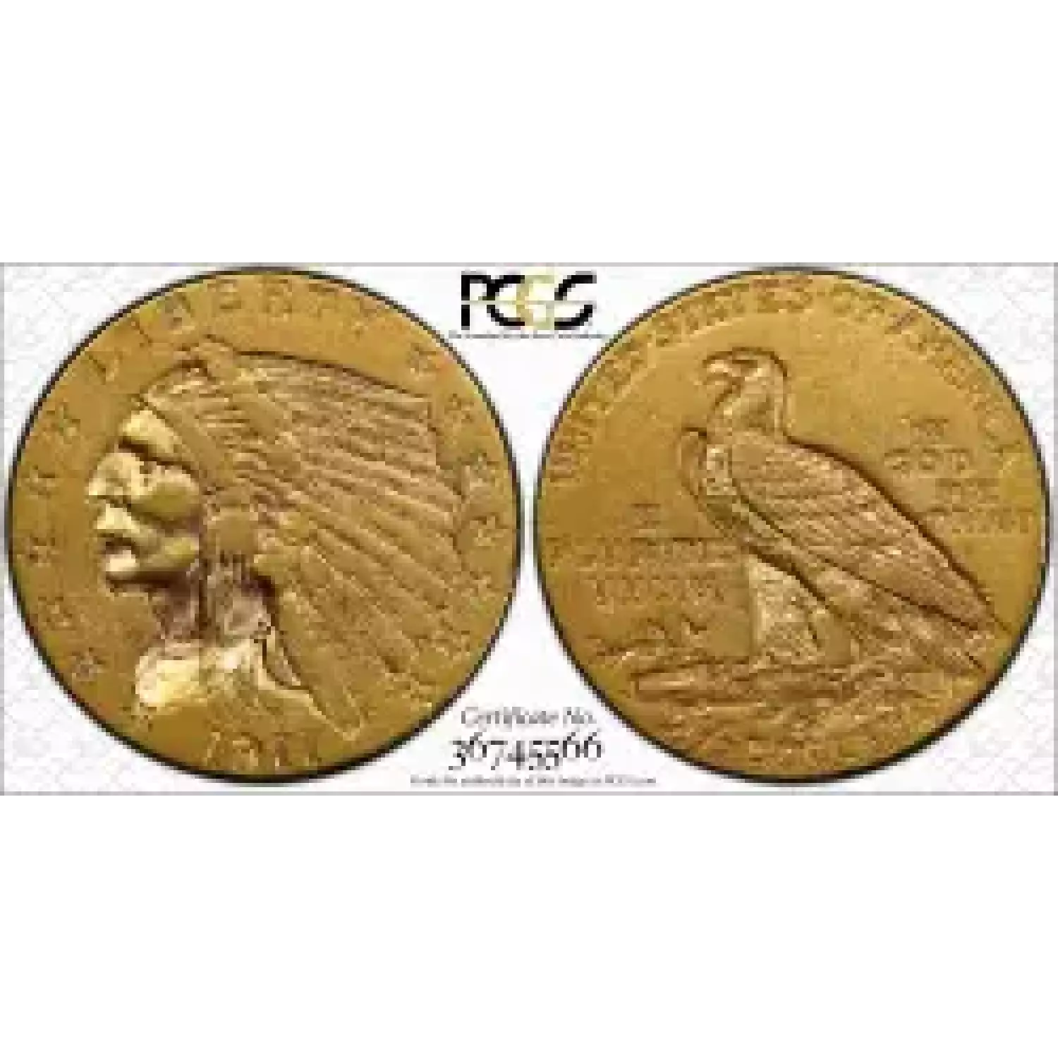1911 Gold Quarter Eagles $2 1/2 Indian Head PCGS XF-45 - Bob Paul Rare ...