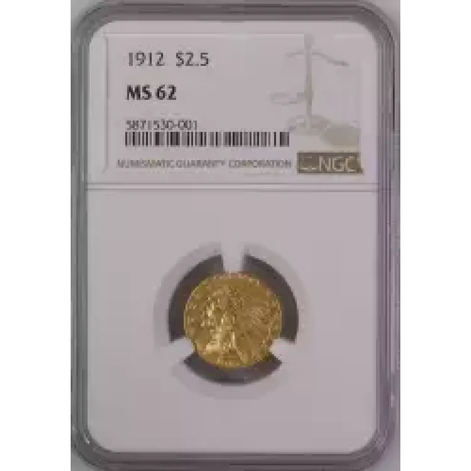 1912 Gold Quarter Eagles $2 1/2 Indian Head NGC MS-62 - Bob Paul Rare Coins