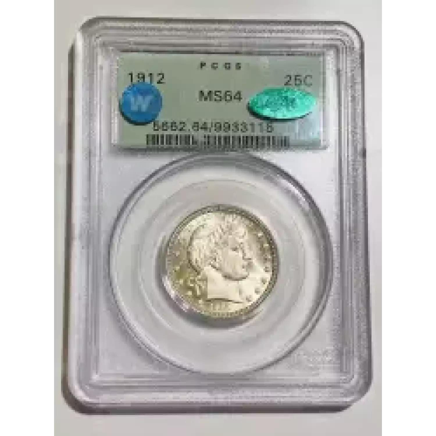 1912 Barber Quarter PCGS MS-64 CAC, Sight White - Bob Paul Rare Coins