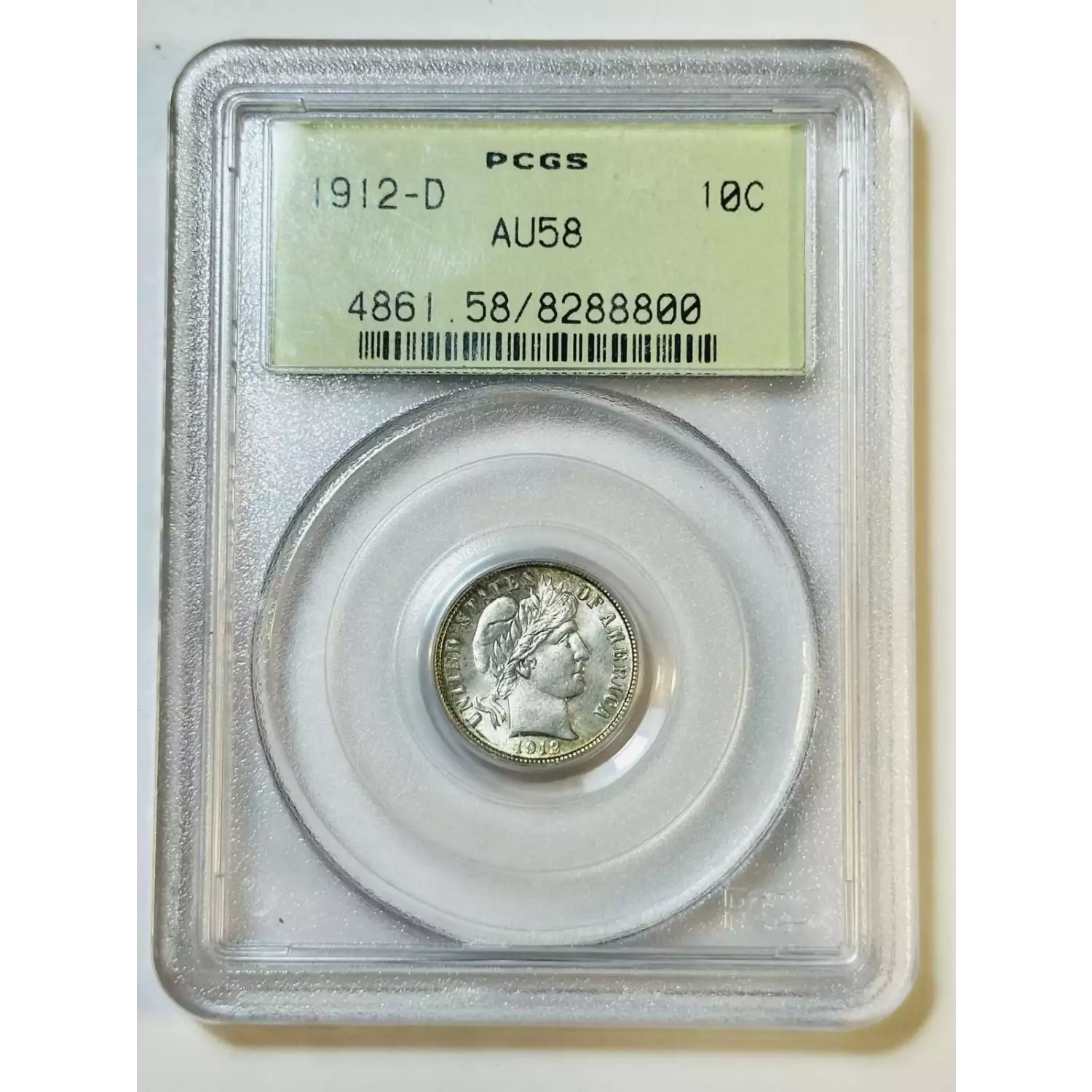 1912-D Barber Dime PCGS AU-58 - Bob Paul Rare Coins