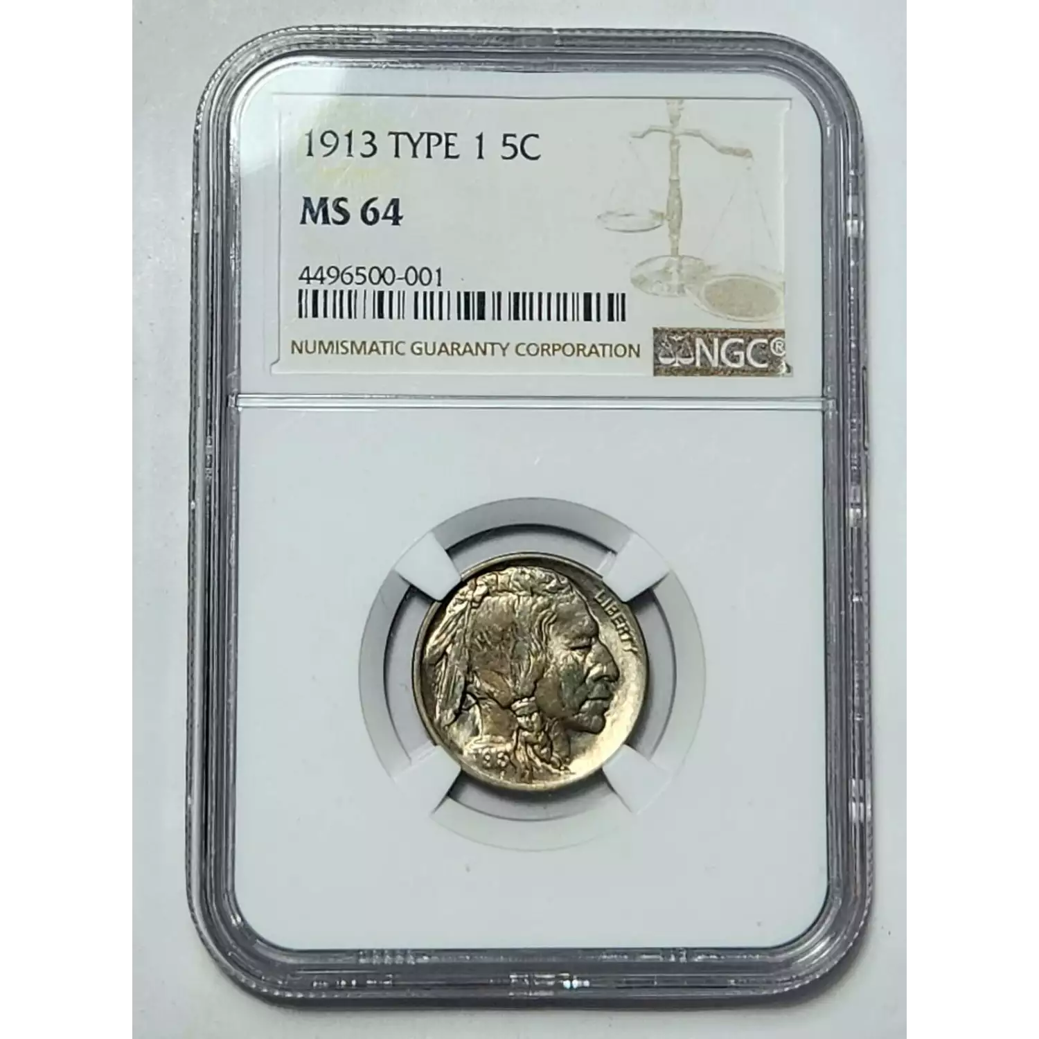 1913 Buffalo Nickel NGC MS-64 - TYPE 1 - Bob Paul Rare Coins