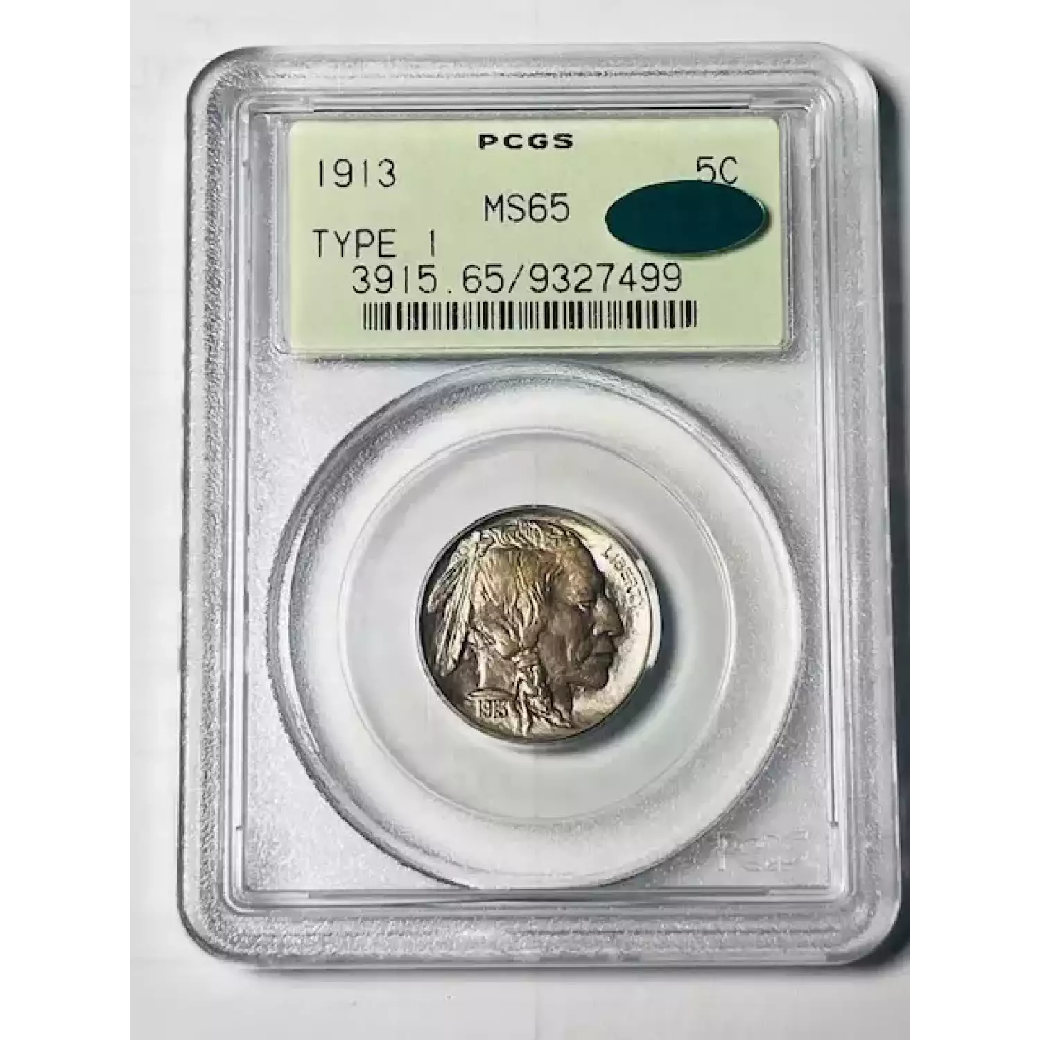 1913 Buffalo Nickel PCGS MS-65 Type 1- Old Green Holder! CAC - Bob Paul ...