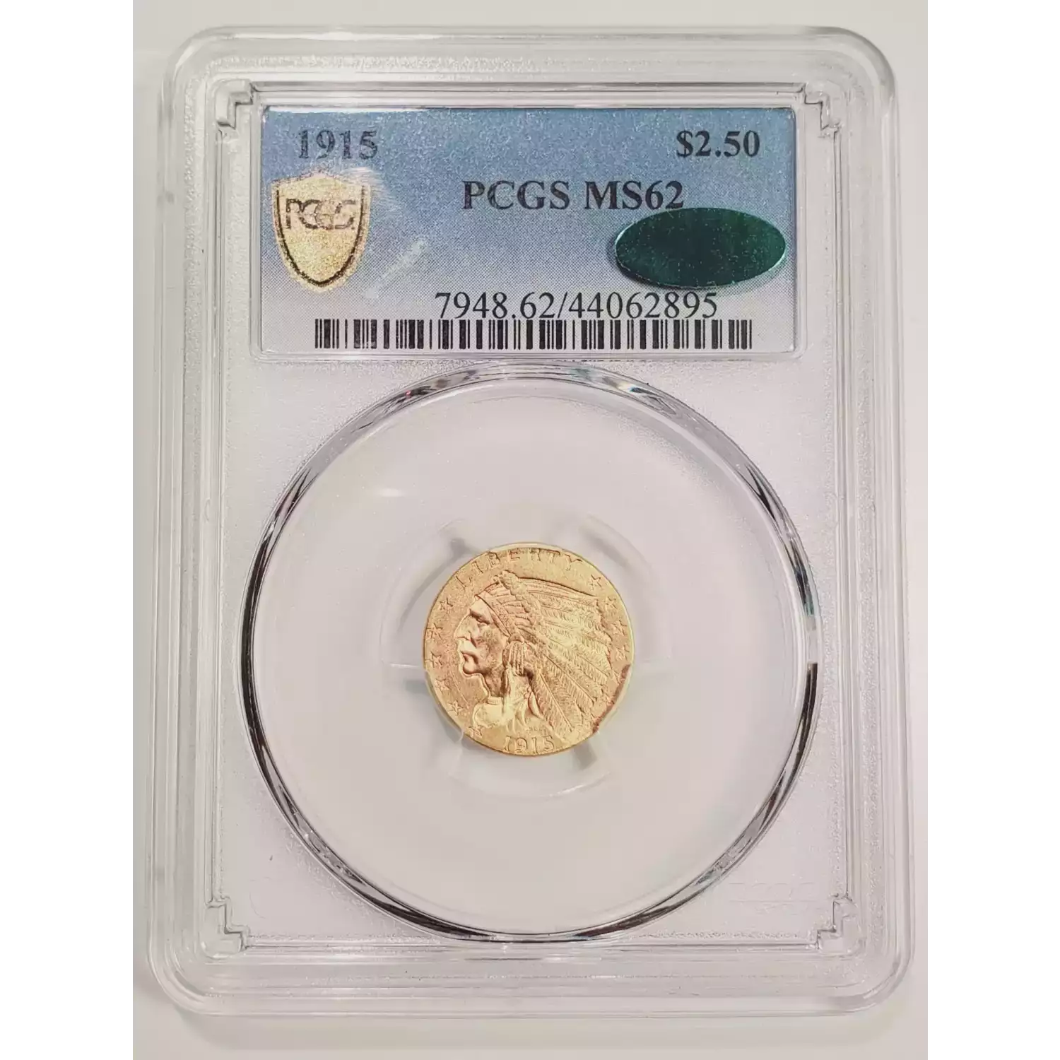 1915 Gold Quarter Eagles $2 1/2 Indian Head PCGS MS-62 CAC CAC - Bob ...