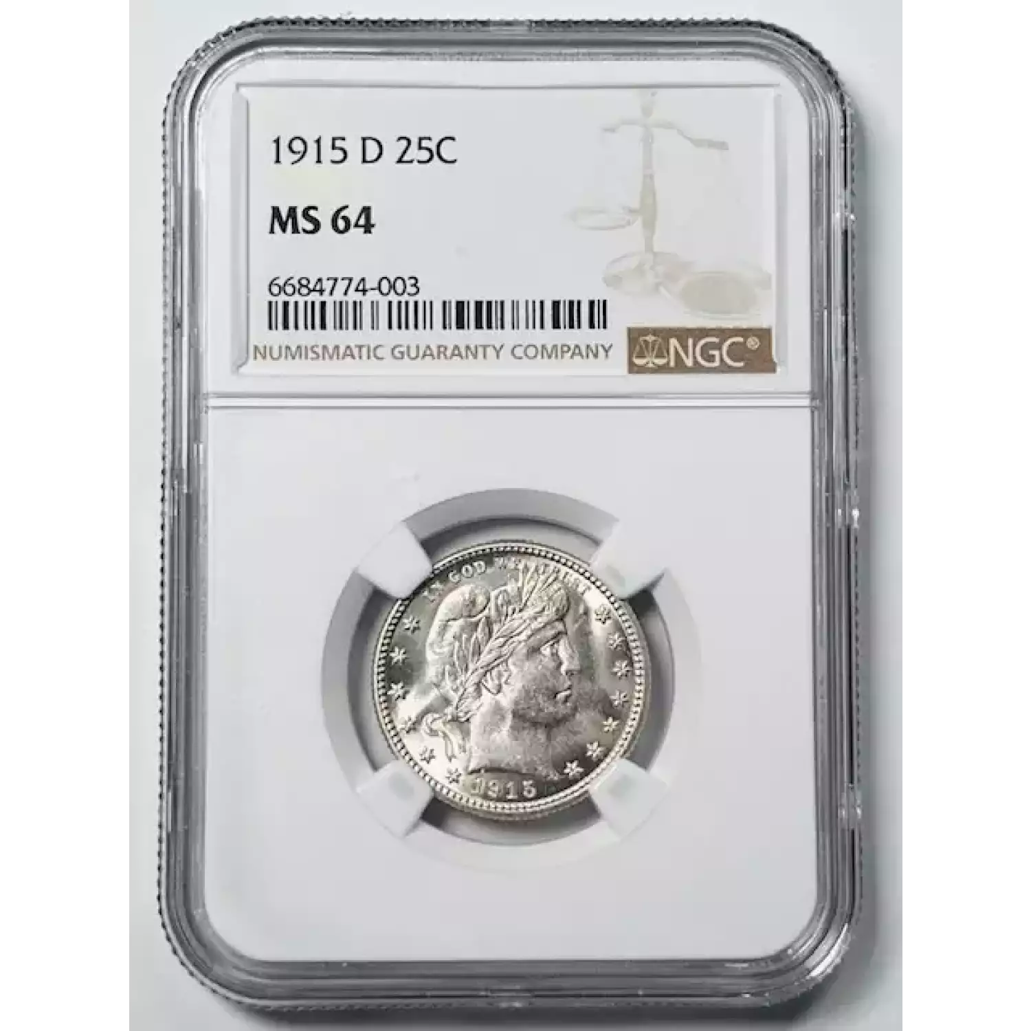 1915-D Barber Quarter NGC MS-64 - Bob Paul Rare Coins