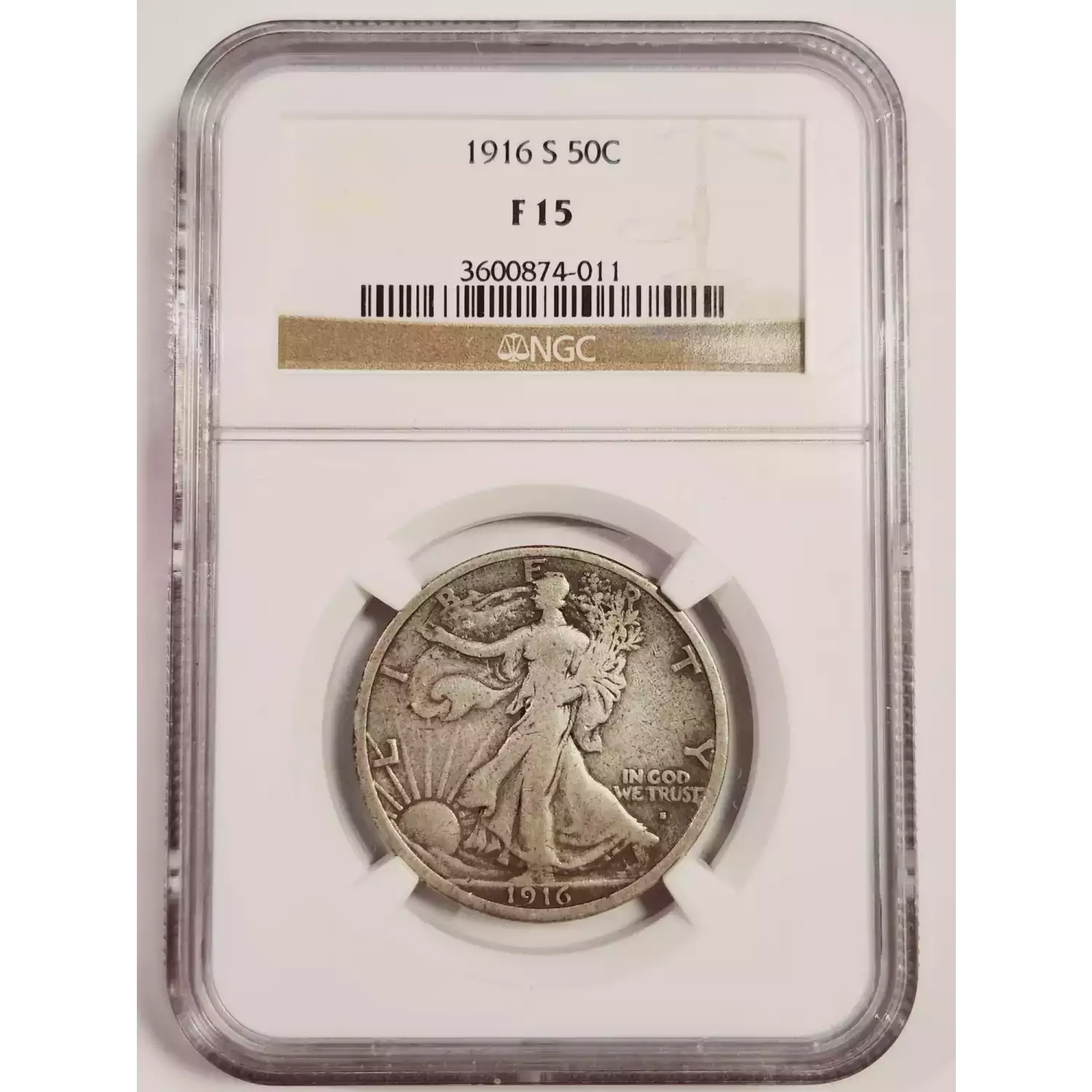 1916-S Walking Liberty Half Dollar NGC F-15 - Bob Paul Rare Coins