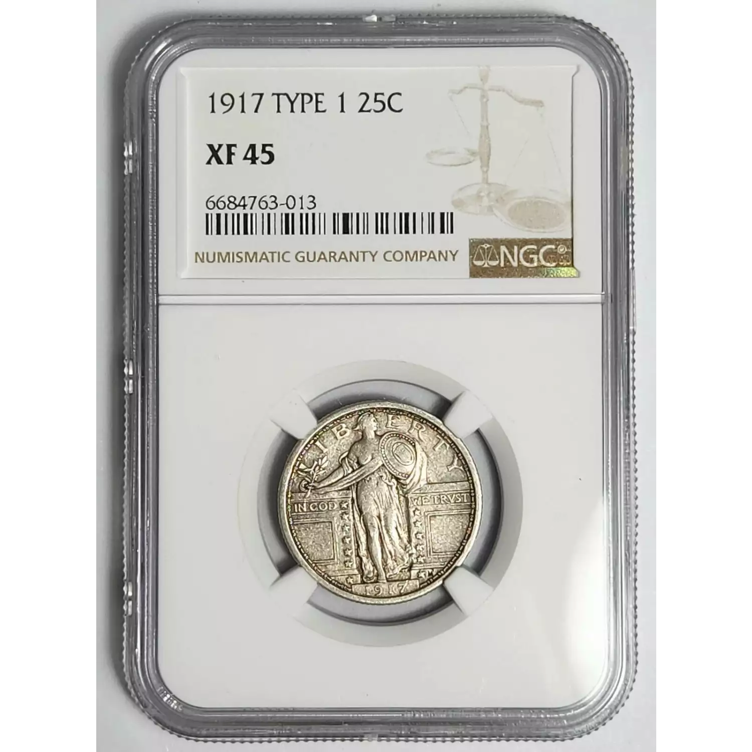 1917 Standing Liberty Quarter NGC XF-45 - TYPE 1 - Bob Paul Rare Coins