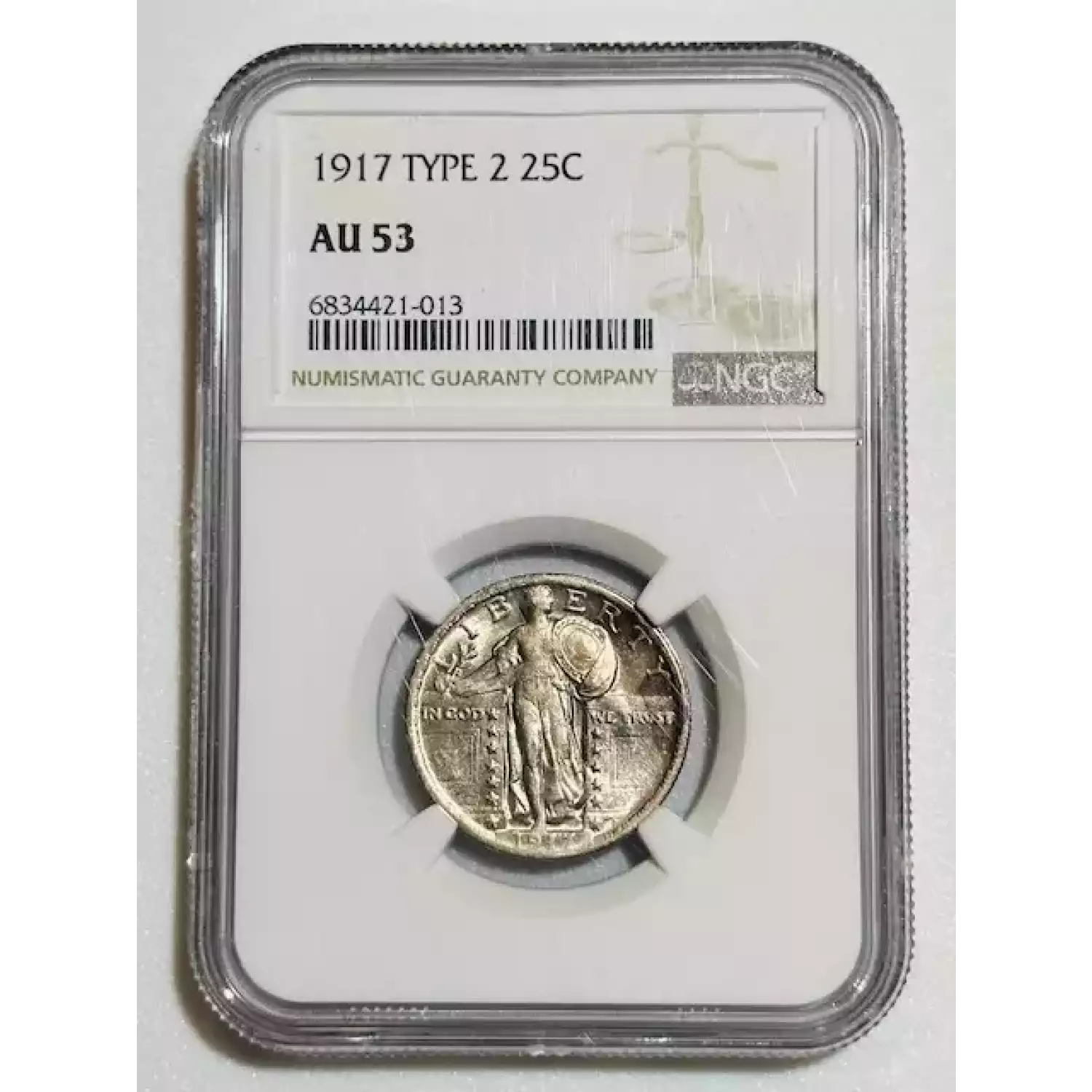 1917 Standing Liberty Quarter NGC AU-53 Type 2 - Bob Paul Rare Coins