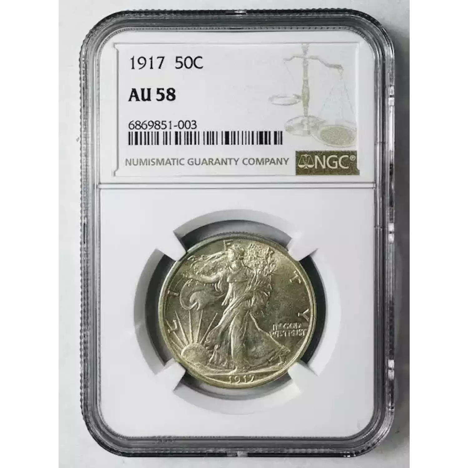 1917 Walking Liberty Half Dollar NGC AU-58 - Bob Paul Rare Coins