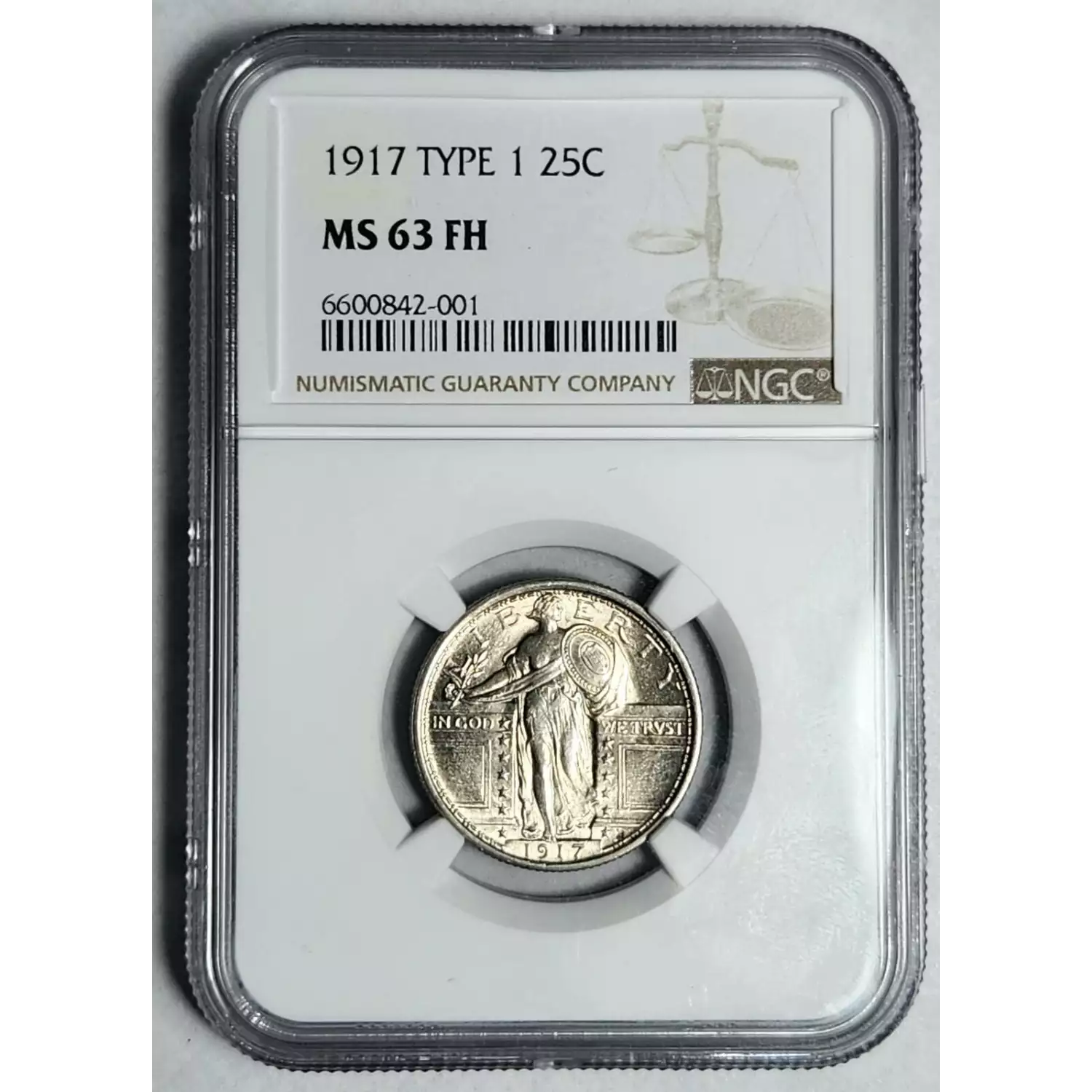 1917 Standing Liberty Quarter NGC MS-63 FH - TYPE 1 - Bob Paul Rare Coins